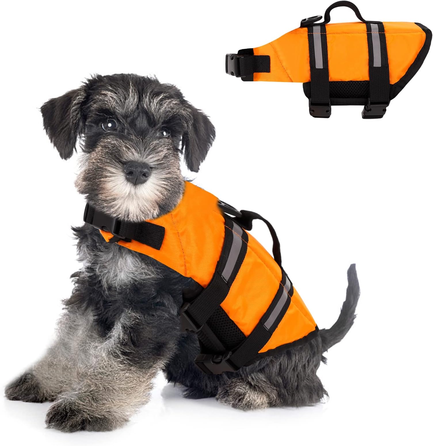 Dog Life Jacket,Adjustable Dog Life Jacket Vest,Reflective Orange Pet ...