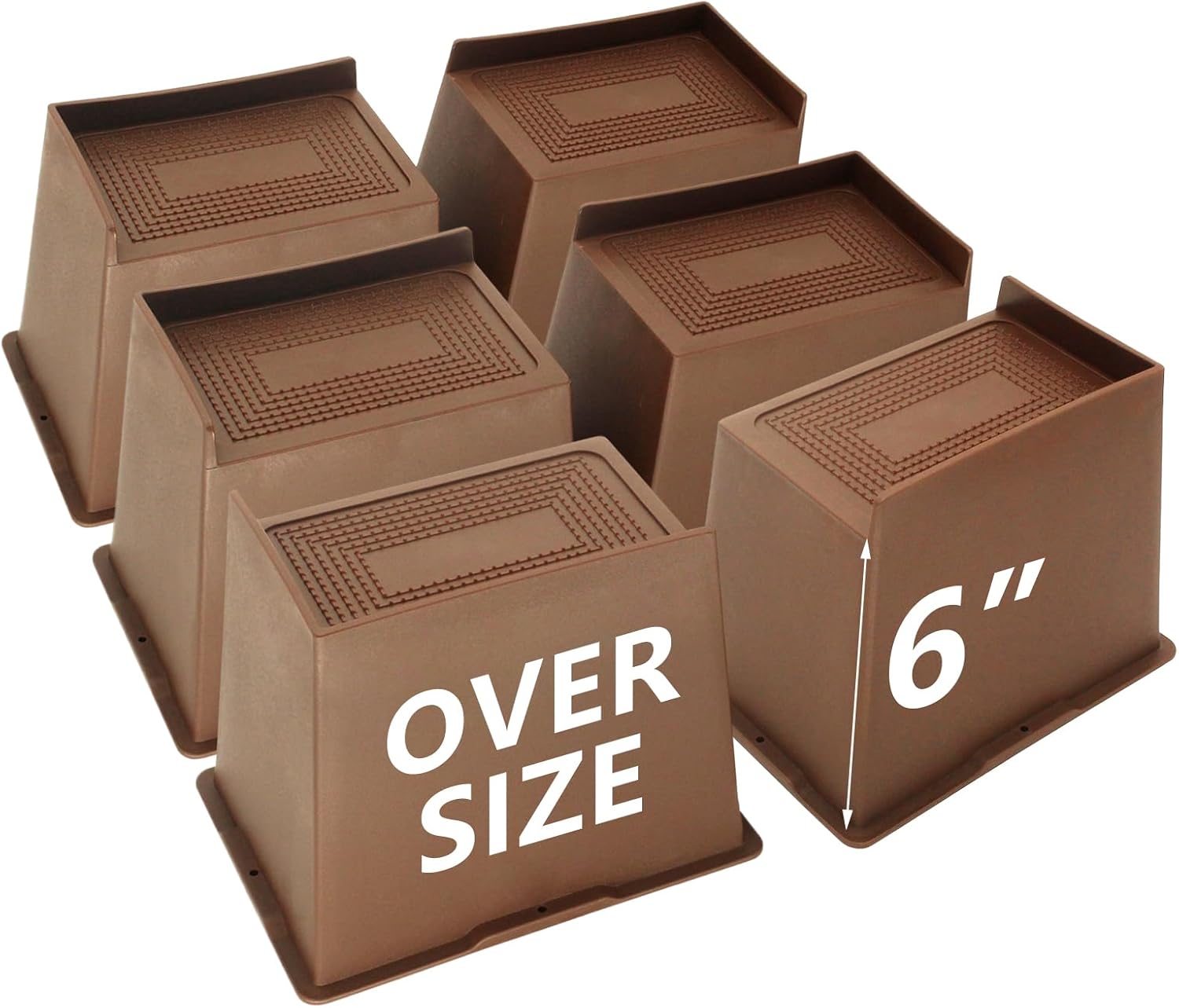 Amazon.com: HANIHUA Bed Risers 6 inch Heavy Duty Dark Brown, 6 Pack ...