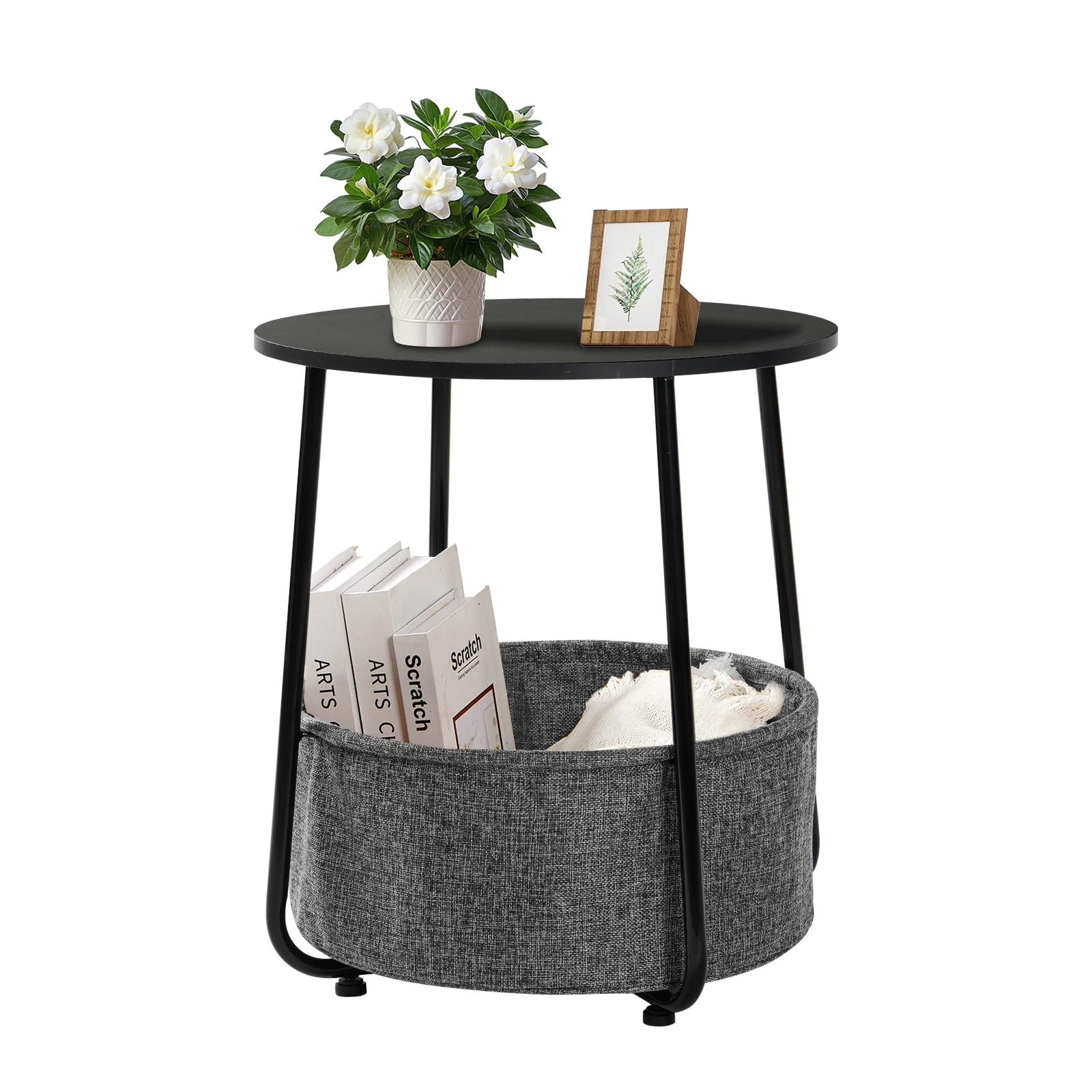 Amazon.com: YSSOA Round Side Table, End Tables for Living Room, Small ...