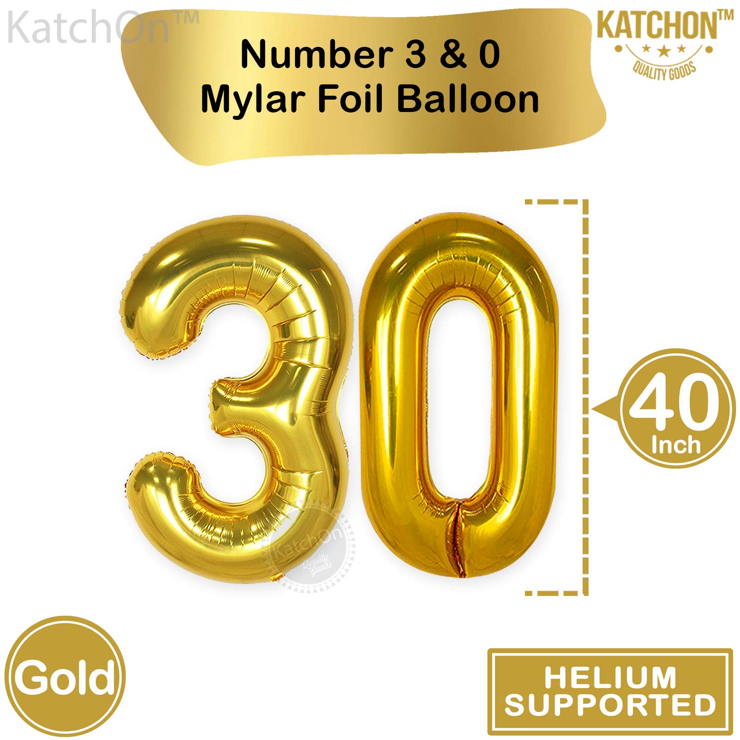 Buy Gold 30 Balloon Numbers with Confetti Balloons - Large 40 Inch 30th ...
