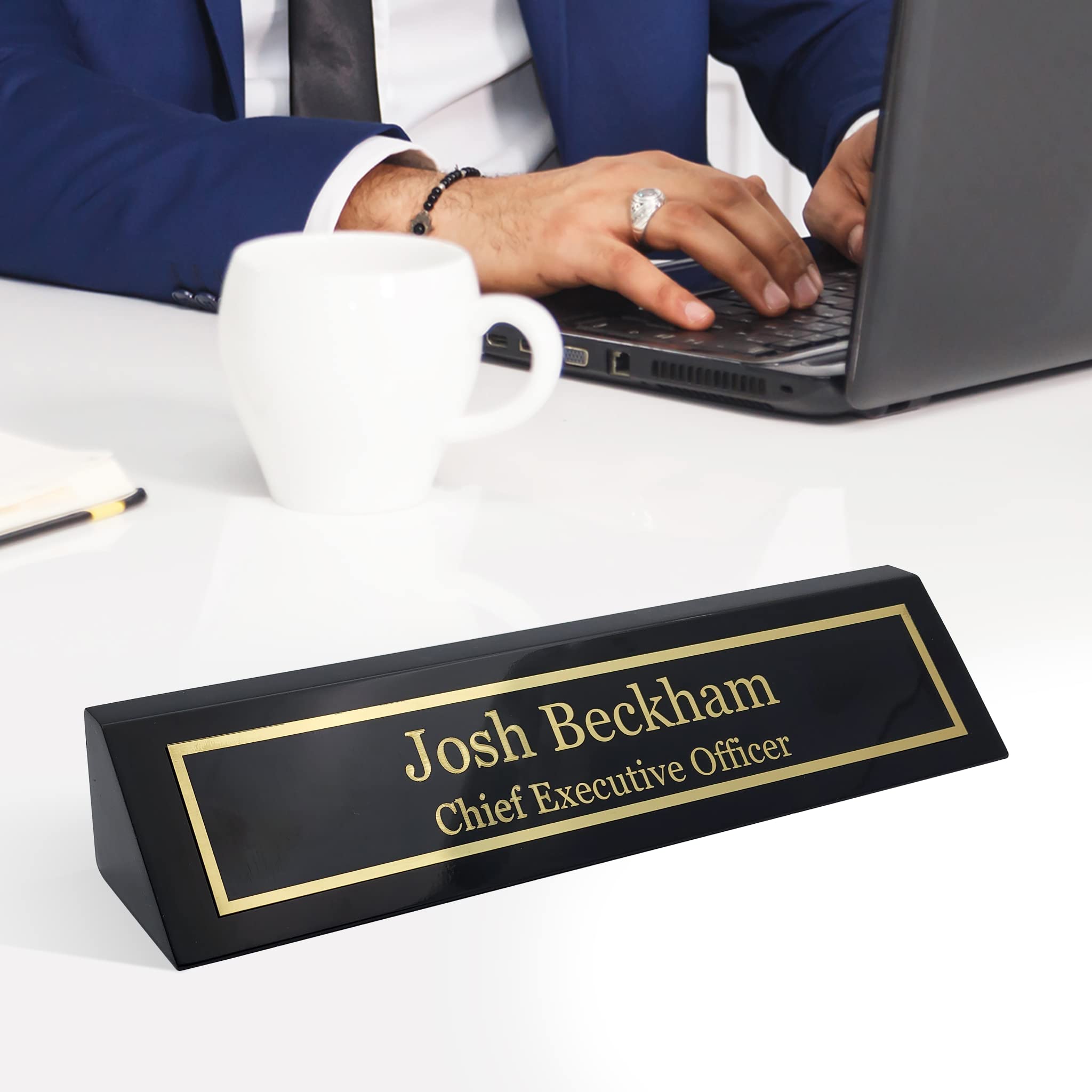 Amazon.com: Business Wood Name Plate for Desk | Custom Desk Name Plate ...