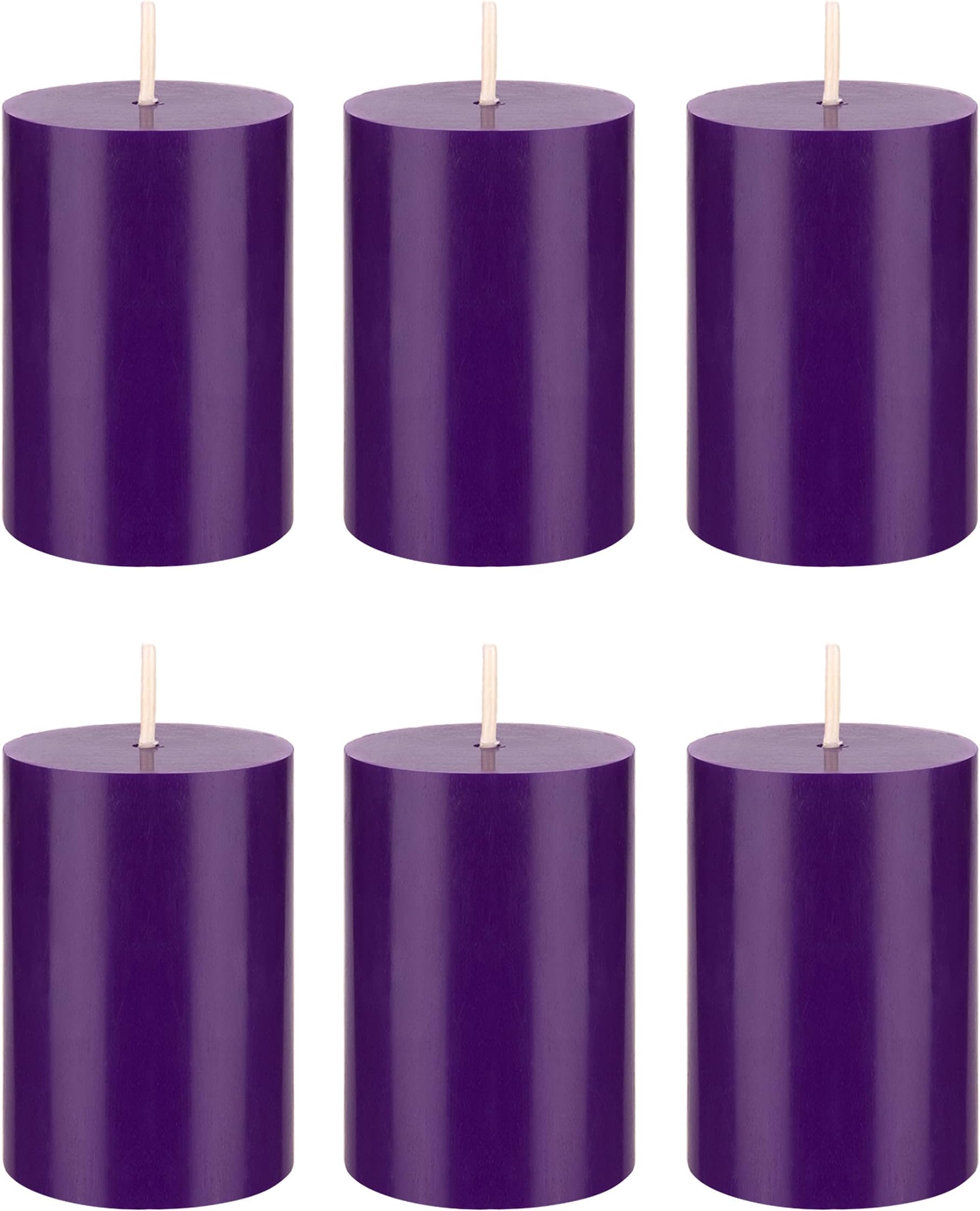 Amazon.com: Richland Set of 3 Purple Pillar Candles 3" x 6" Unscented ...