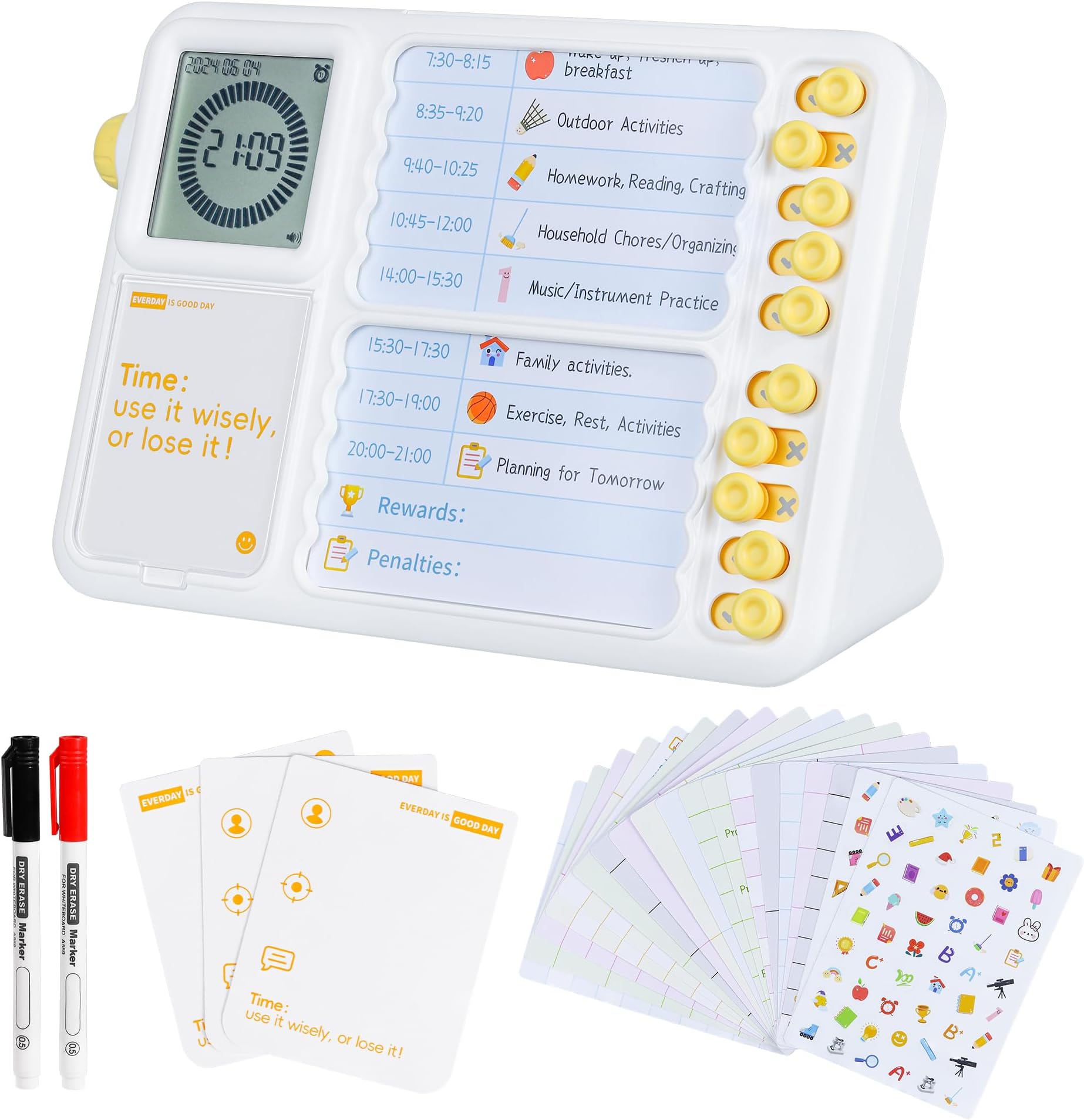 Amazon.com: Visual Timer for Kids with Planning Board, ADHD Timer for ...