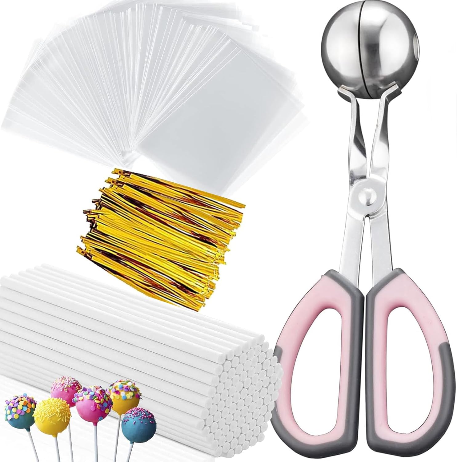 Amazon.com: 6 inch Cake Pop Sticks and Wrappers Kit Including 6 inch ...