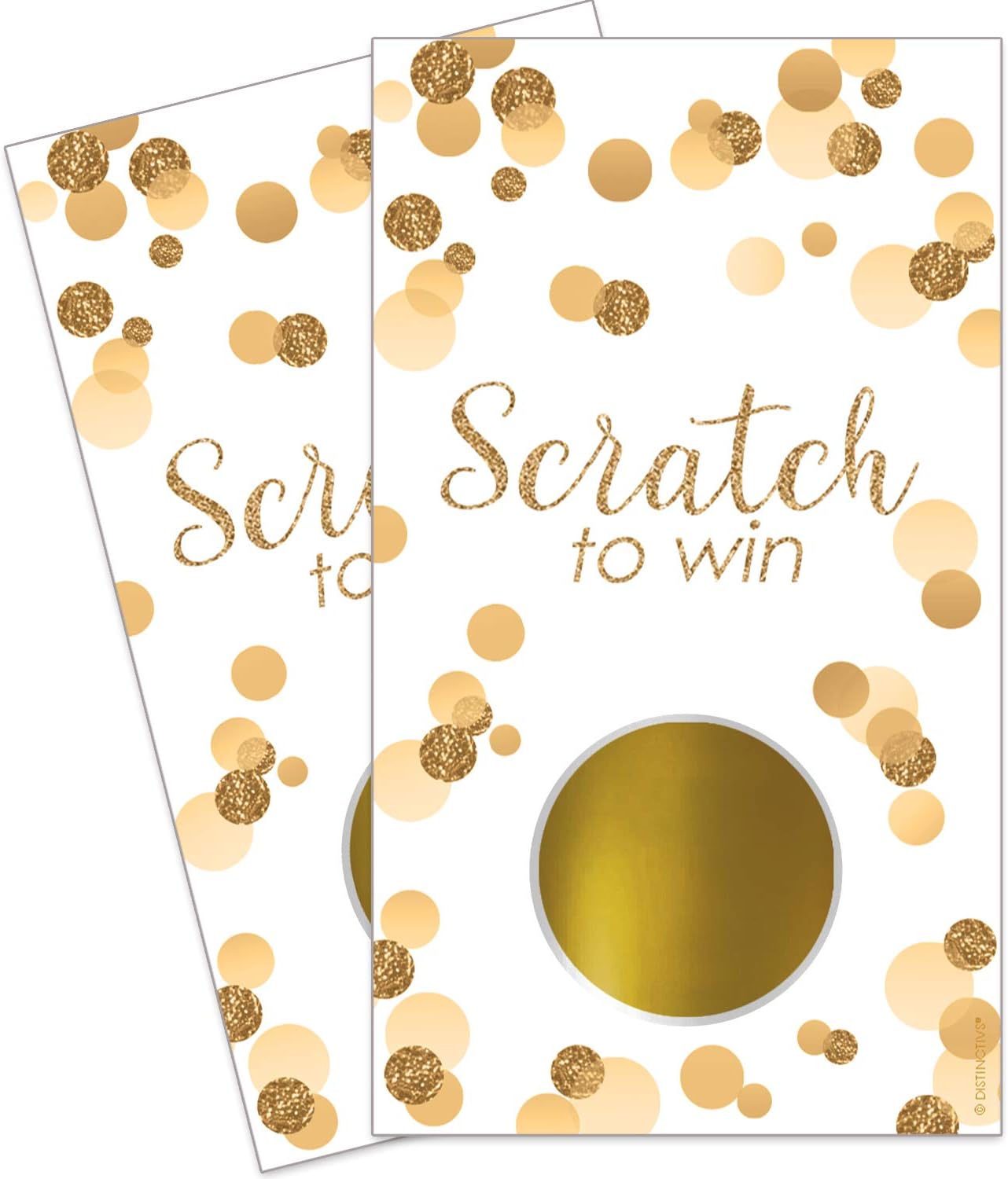 Amazon.com: DISTINCTIVS White and Gold Scratch Off Party Game ...
