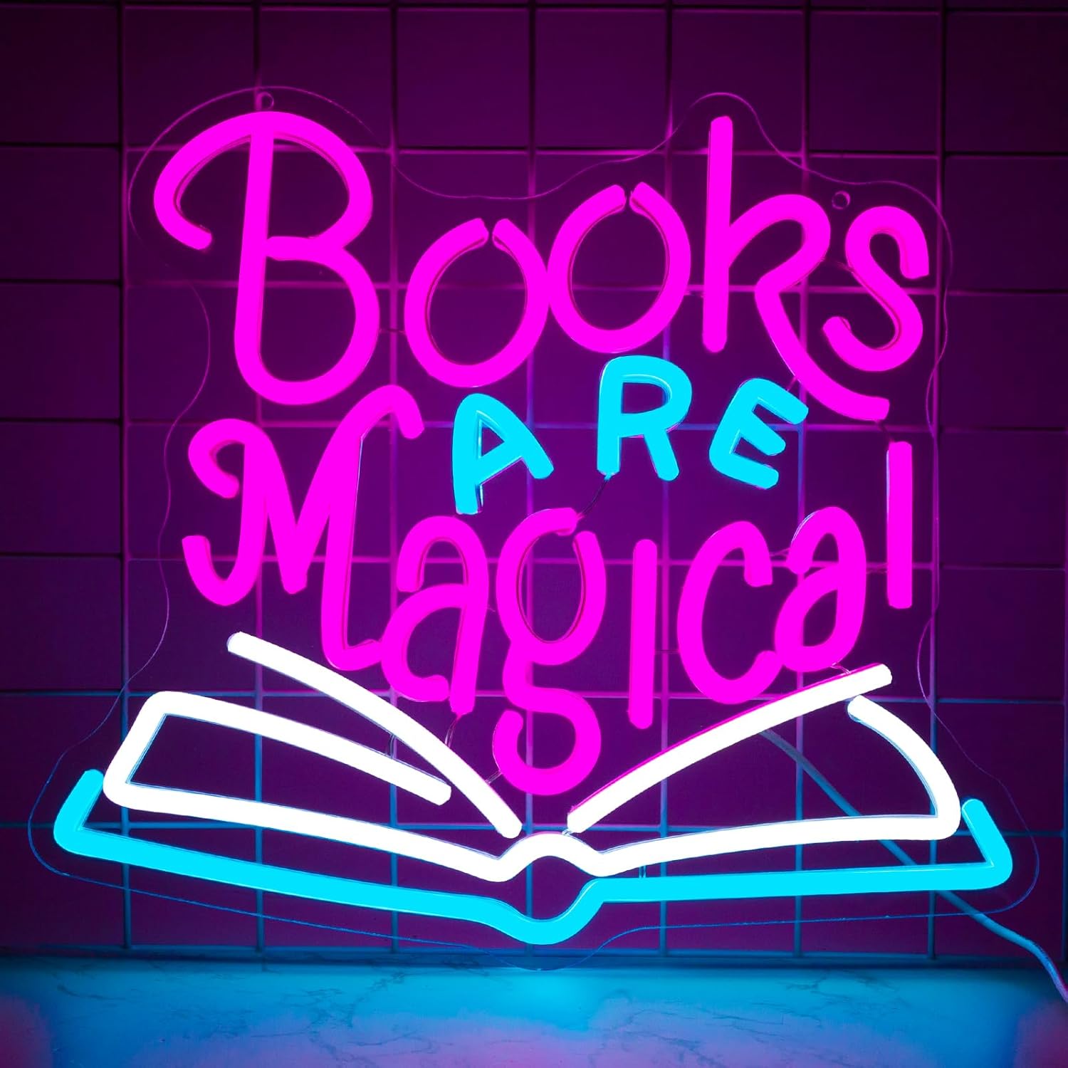 AUGELRE Books are Magical Neon Sign, Neon Signs for Wall Decor ...