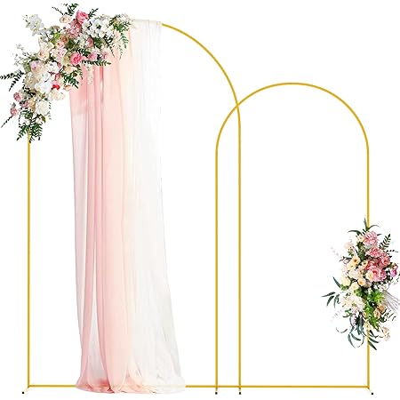 Amazon.com : Putros Metal Arch Backdrop Stand White Wedding Backdrop ...