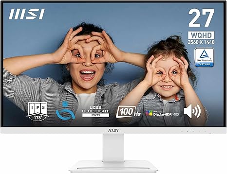 MSI PRO MP273QW E2 27 Inch WQHD Office Monitor - 2560 x 1440 IPS Panel ...