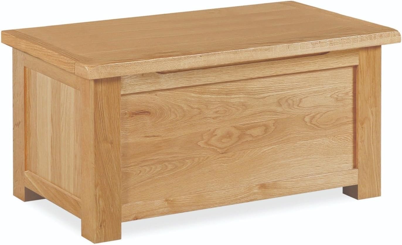 RoselandFurniture London Oak Blanket Box, Ottoman Shoe Storage Bench ...