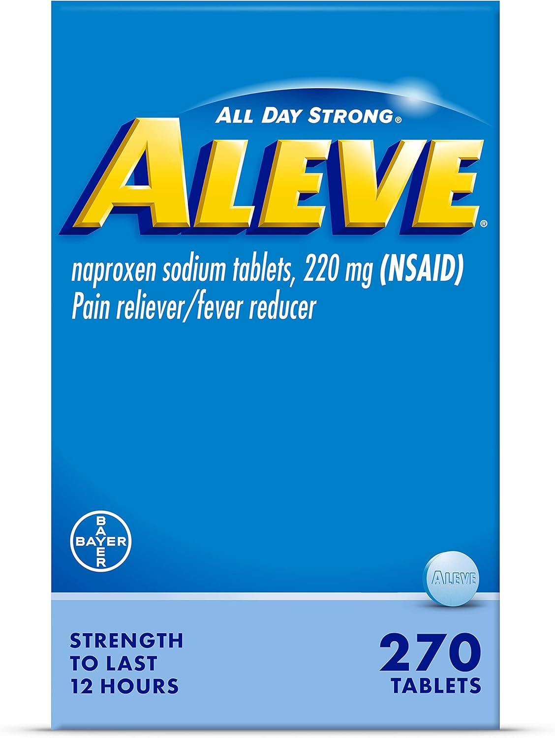 Amazon.com: Aleve Pain Relief Naproxen Sodium Tablets, 270 Count ...