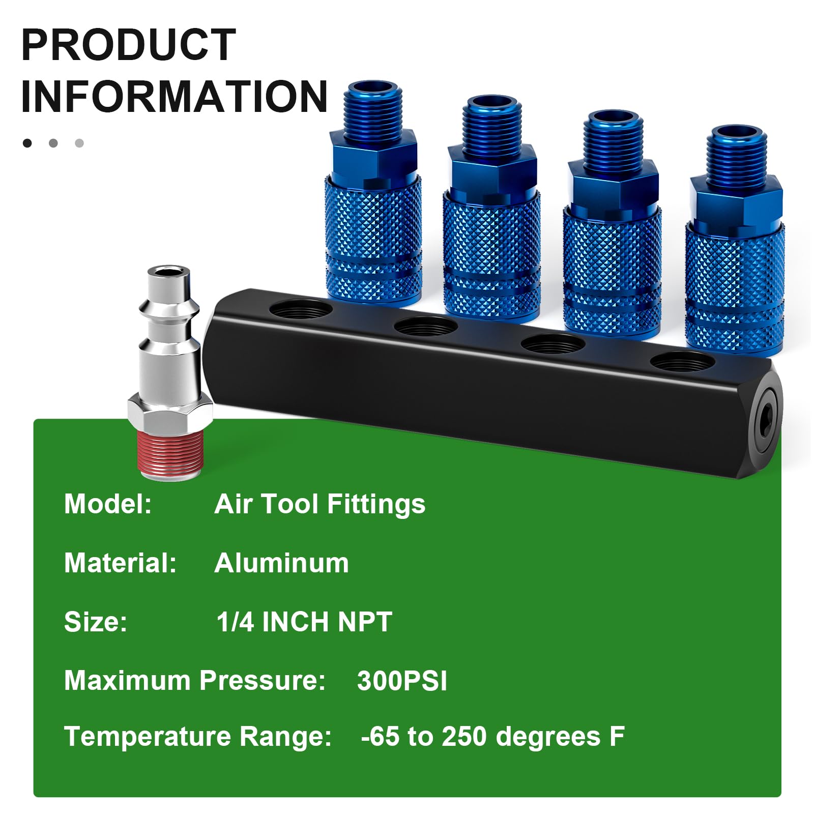Snapklik.com : TAISHER 4-Way Straight Air Manifold 5 Ports Aluminum ...