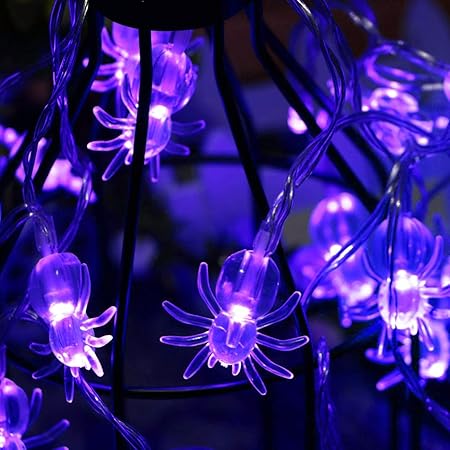 Amazon.com: AOSTAR Battery Operated Halloween Spider Fairy Lights with ...