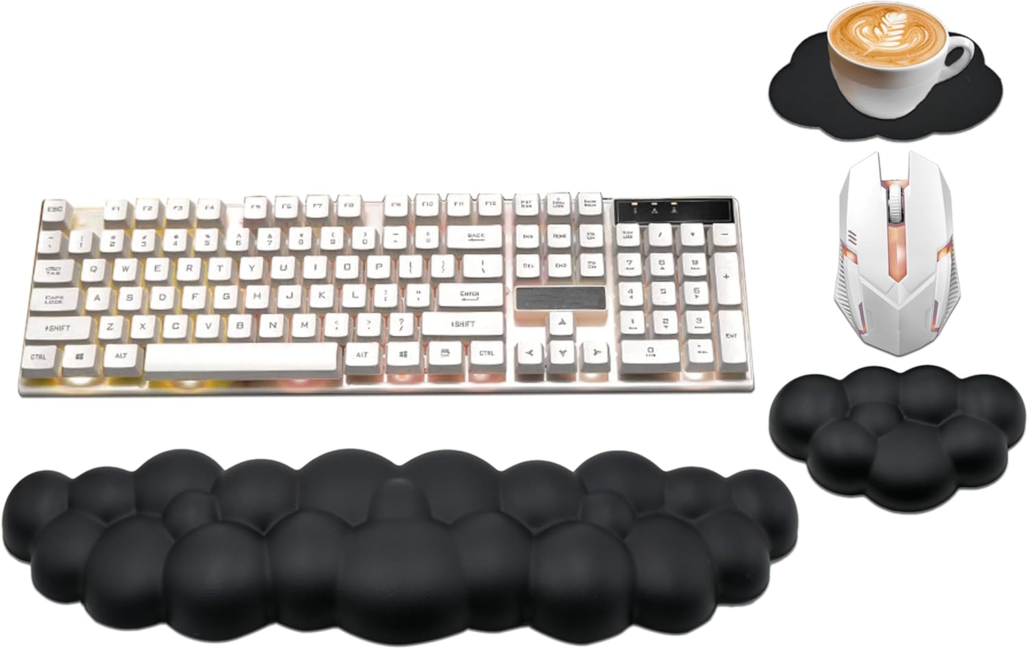 Amazon.com: Cloud Wrist Rest Keyboard, PU Leather Memory Foam Wrist ...