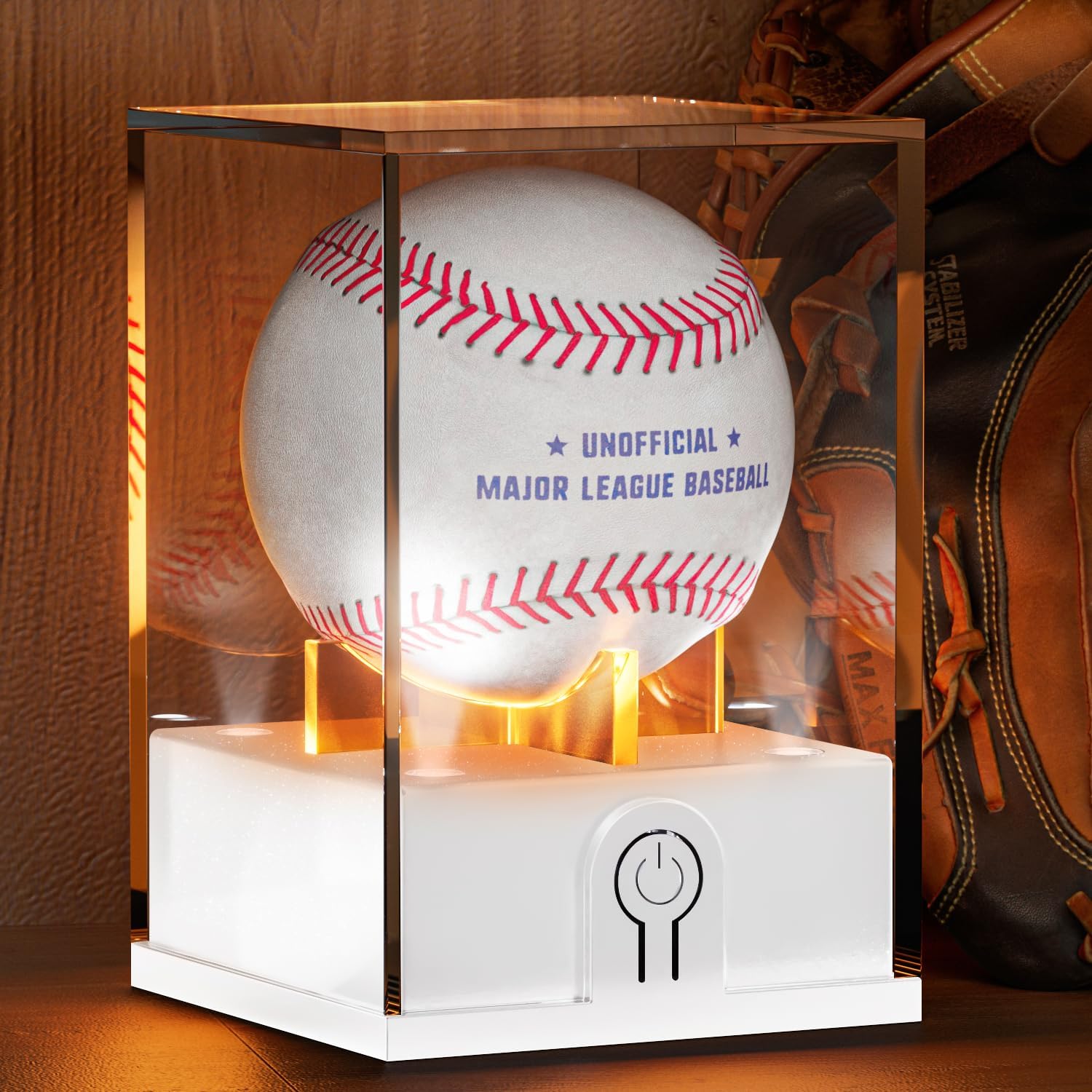 Amazon.com: Leshein Acrylic Baseball Display Case with LED Light, UV ...