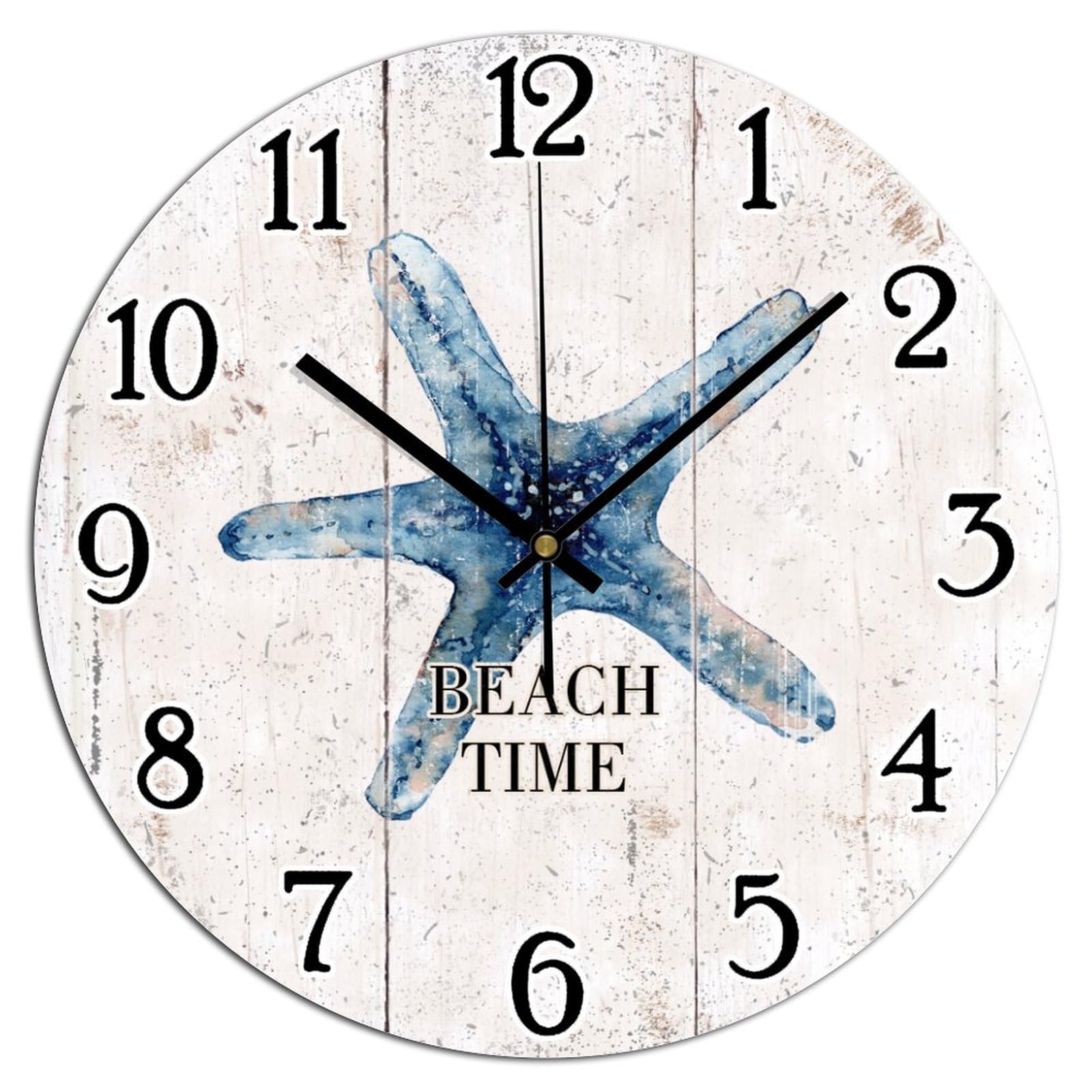 Amazon.com: COCOKEN Beach Time Wall Clock Coastal Nautical Beach Clock ...