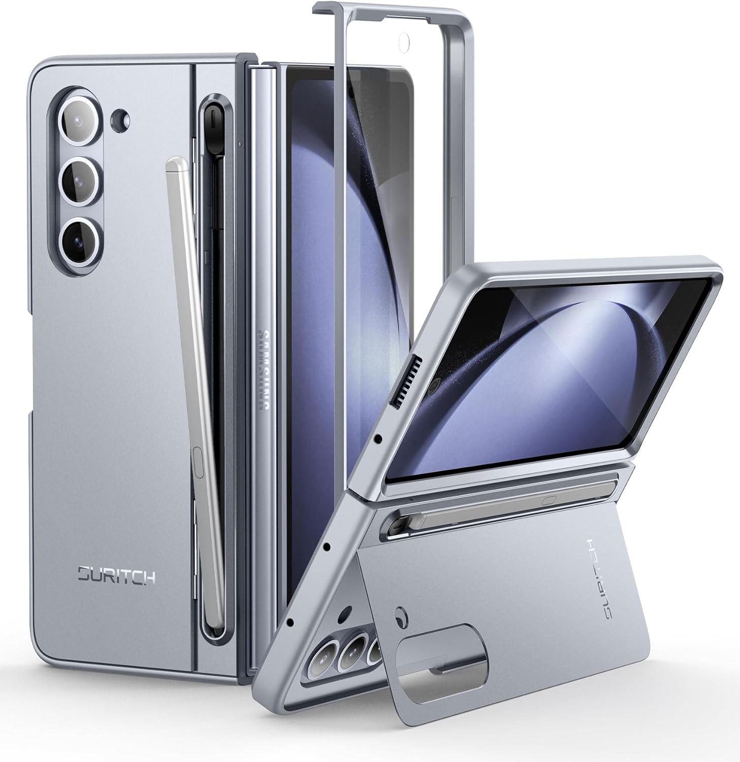 SURITCH Case Compatible with Samsung Galaxy Z Fold 5(No Pen), Z Fold 5 Cover with Front Screen ...