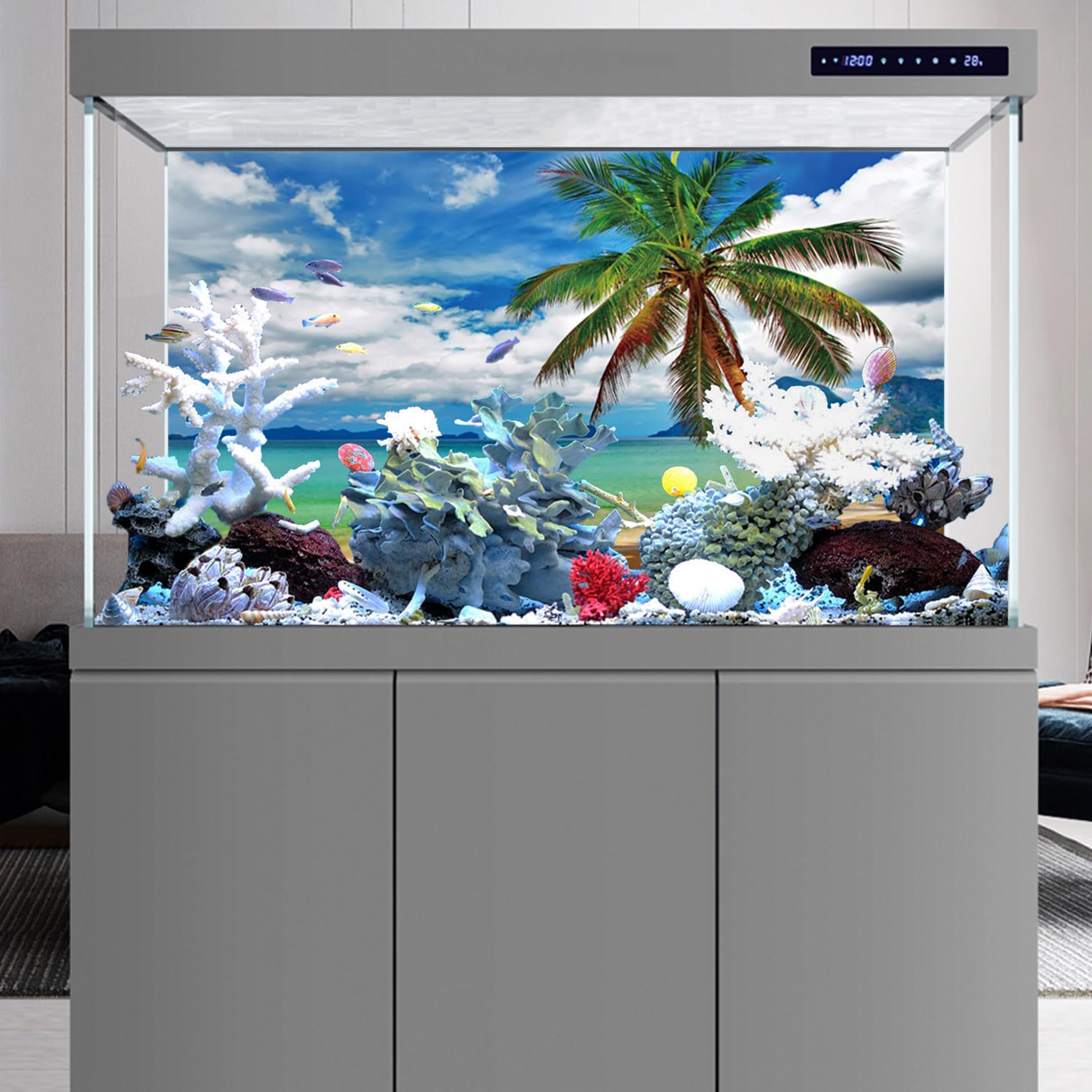 Snapklik.com : Fish Tank Background - 48x18 Inch Aquarium Backdrop Blue ...