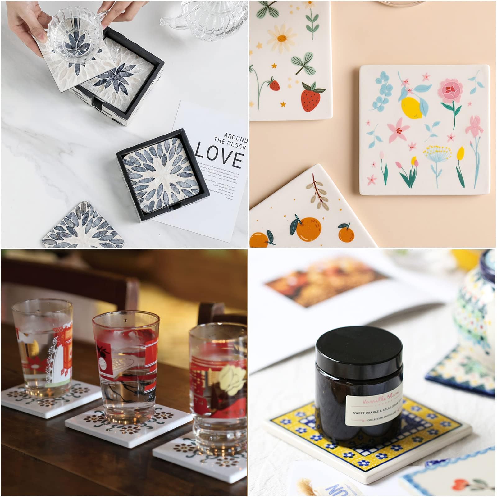 Snapklik.com : AKOLAFE 30 Sets Square Ceramic Tile 4x4 Ceramic Tiles ...