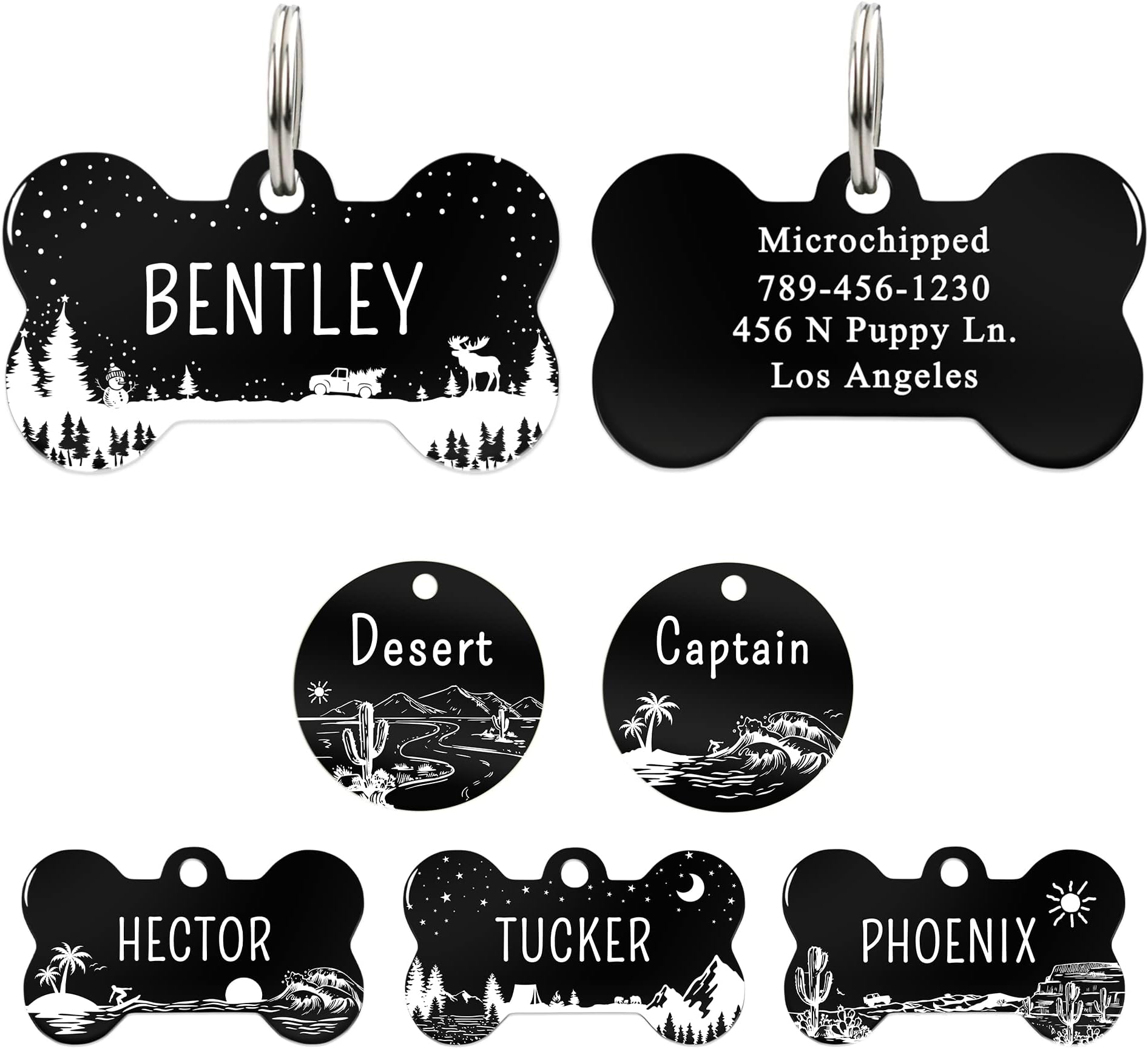 Amazon.com: Red Dingo Personalized Snowflake Pet ID Dog Tag (Medium ...