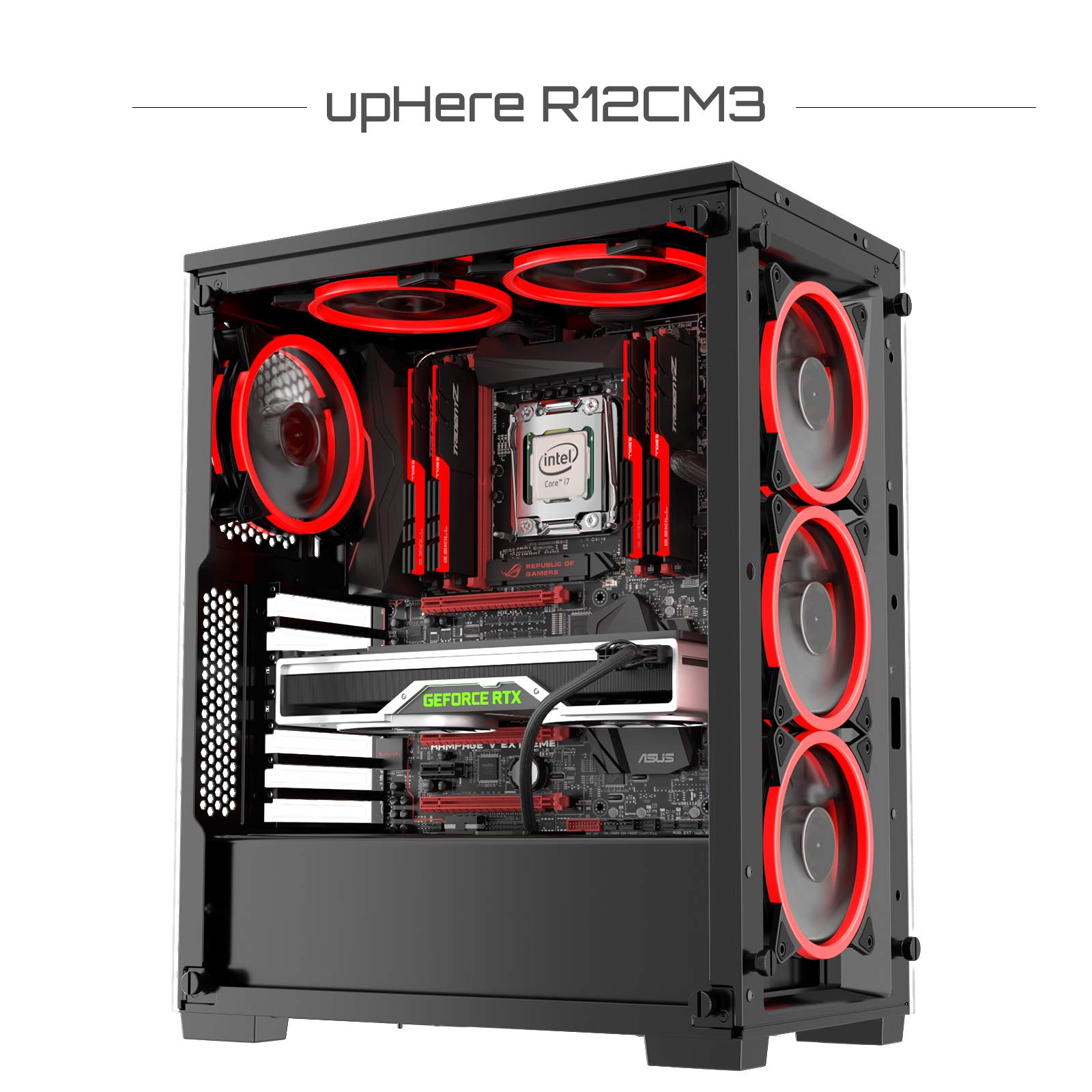 Snapklik.com : upHere Red Computer Case Fan 120mm LED Silent Fan For ...