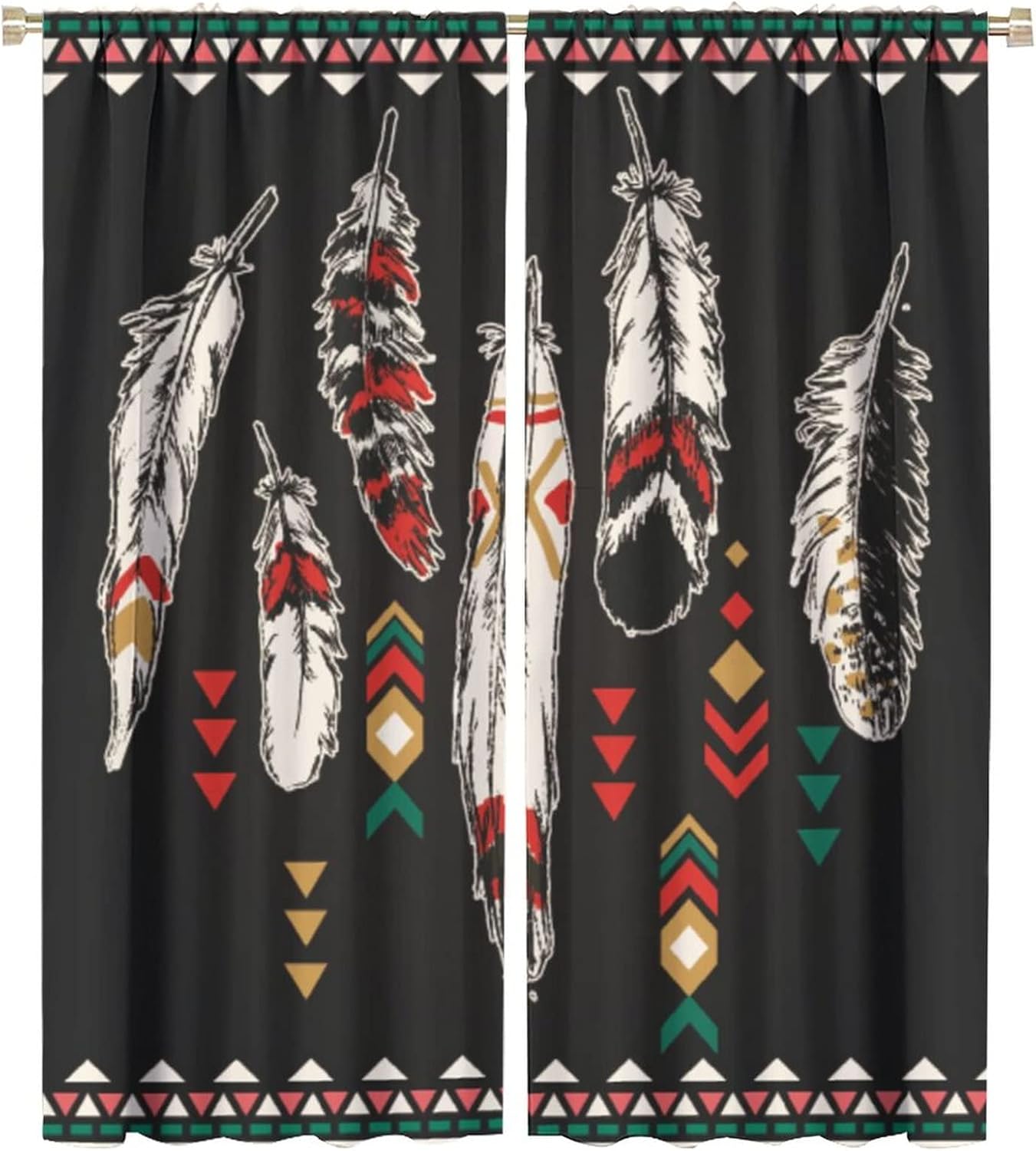 Amazon.com: Tribe Feather Kitchen Curtains,Native American Indian ...