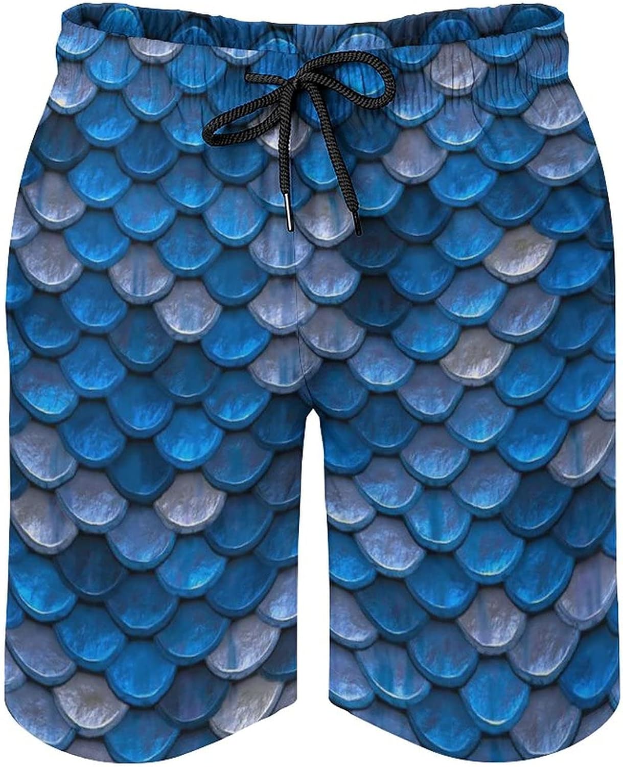 Men's Beach Shorts Fish Mermaid Scale Blue Swim Trunks Quick Dry ...
