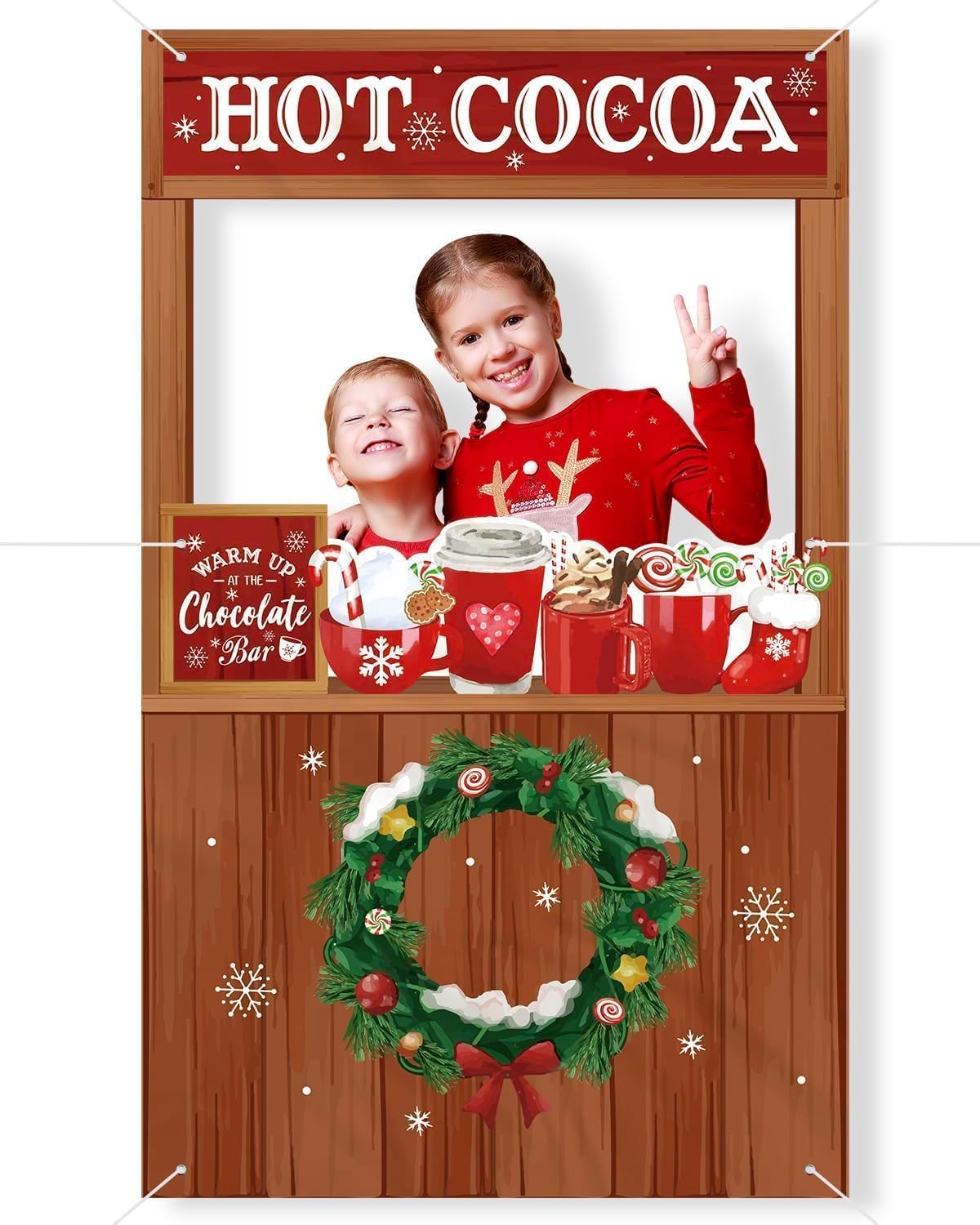 Amazon.com : Christmas Hot Cocoa Shop Backdrop for Photography Kitchen ...