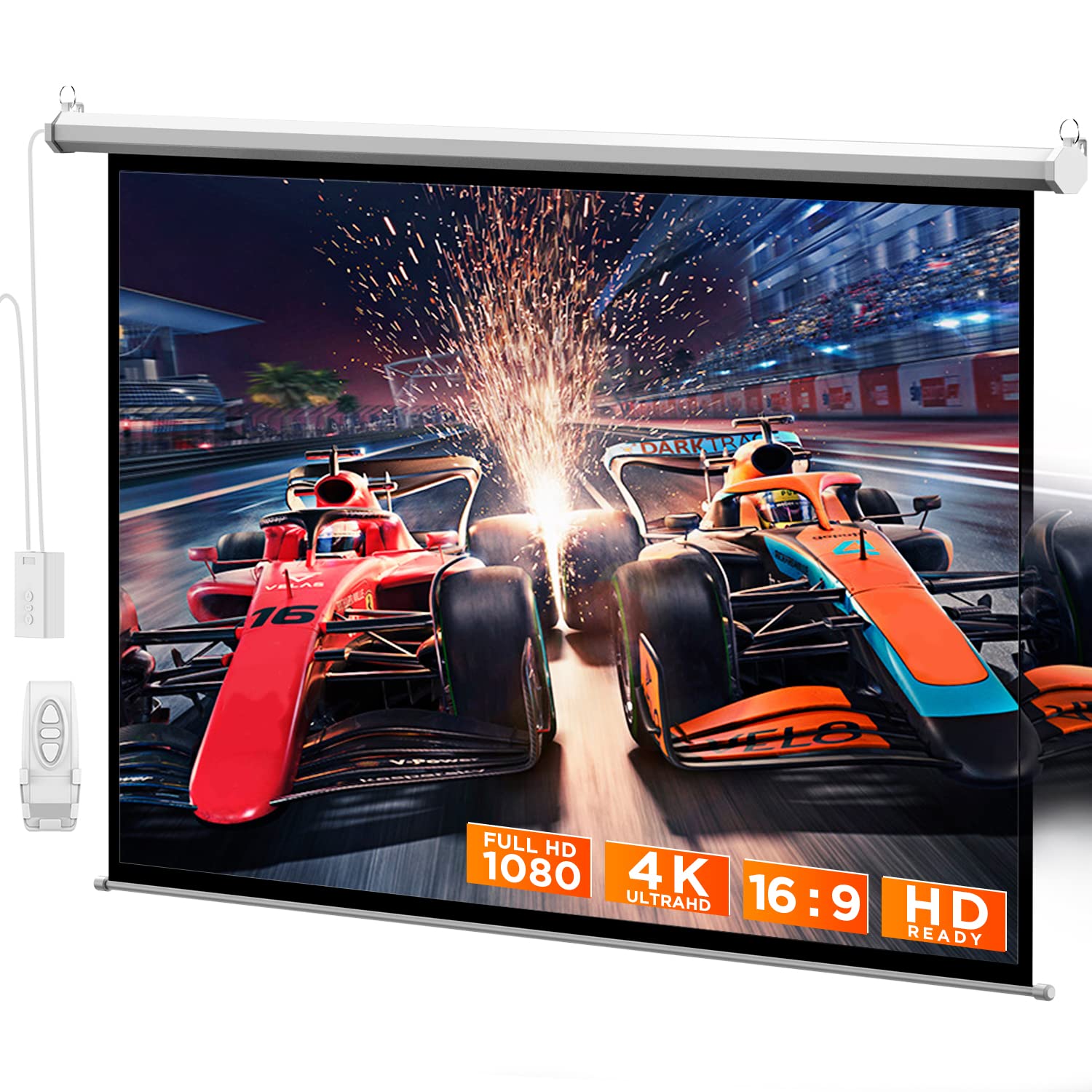 Motorized Projector Screen 100 Inch Electric Projector Screen Motorized ...