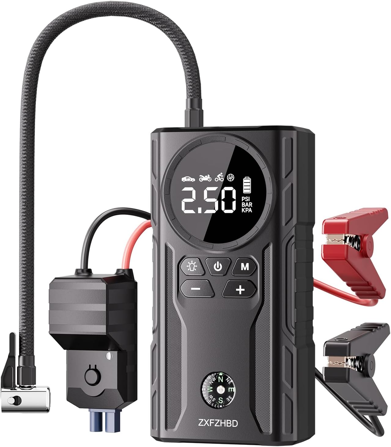 Amazon.com: Portable Jump Starter Car Battery Booster with Air ...