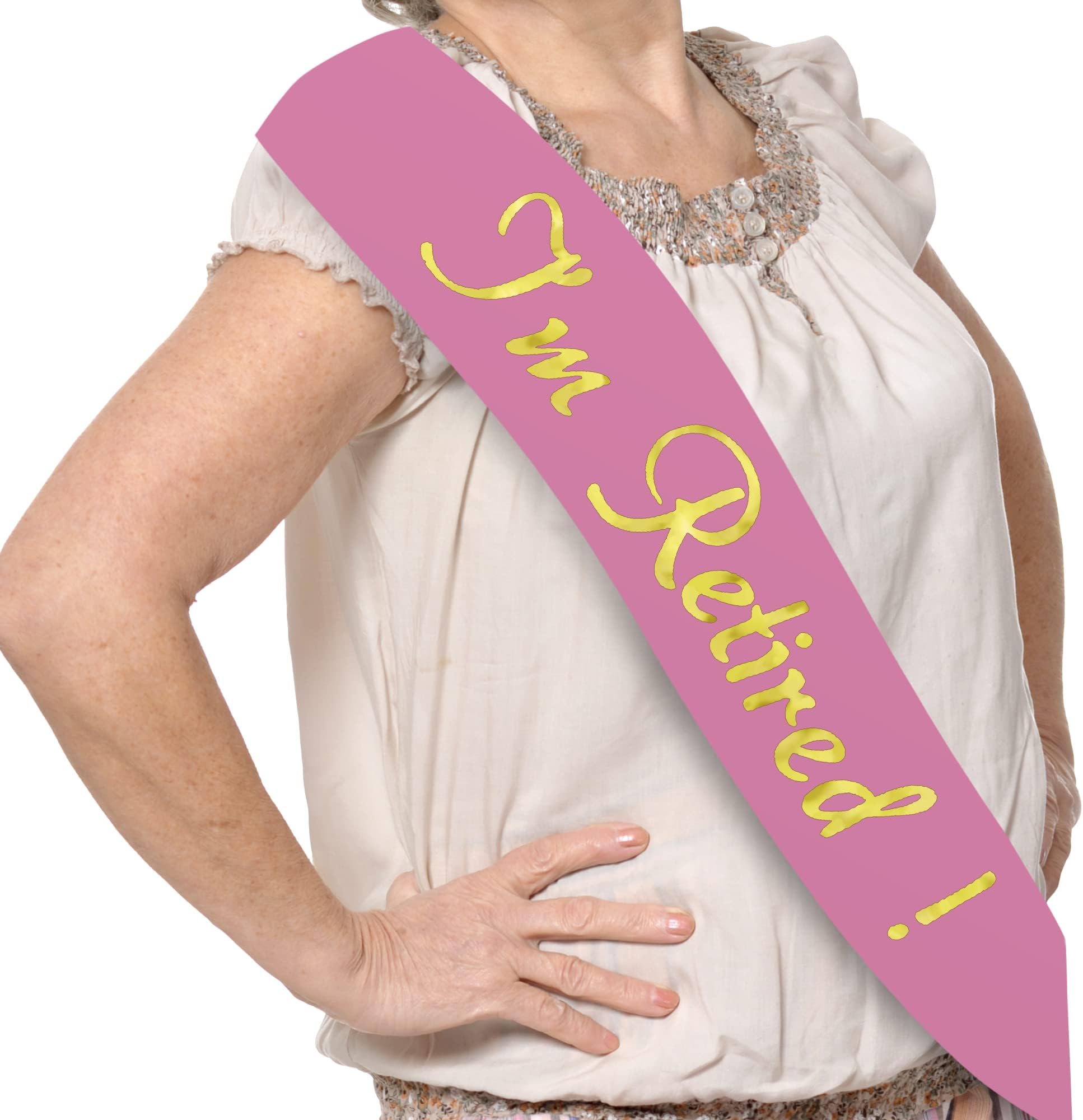 Amazon.com: Classic I’m Retired! Sash – Gold Foil Retirement Sash for ...