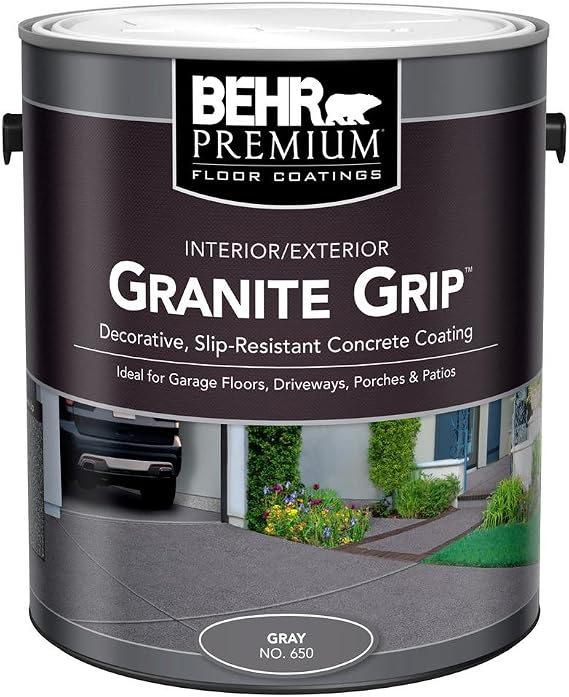 BEHR Premium 1 Gal. Gray Granite Grip Decorative Flat Interior/Exterior ...
