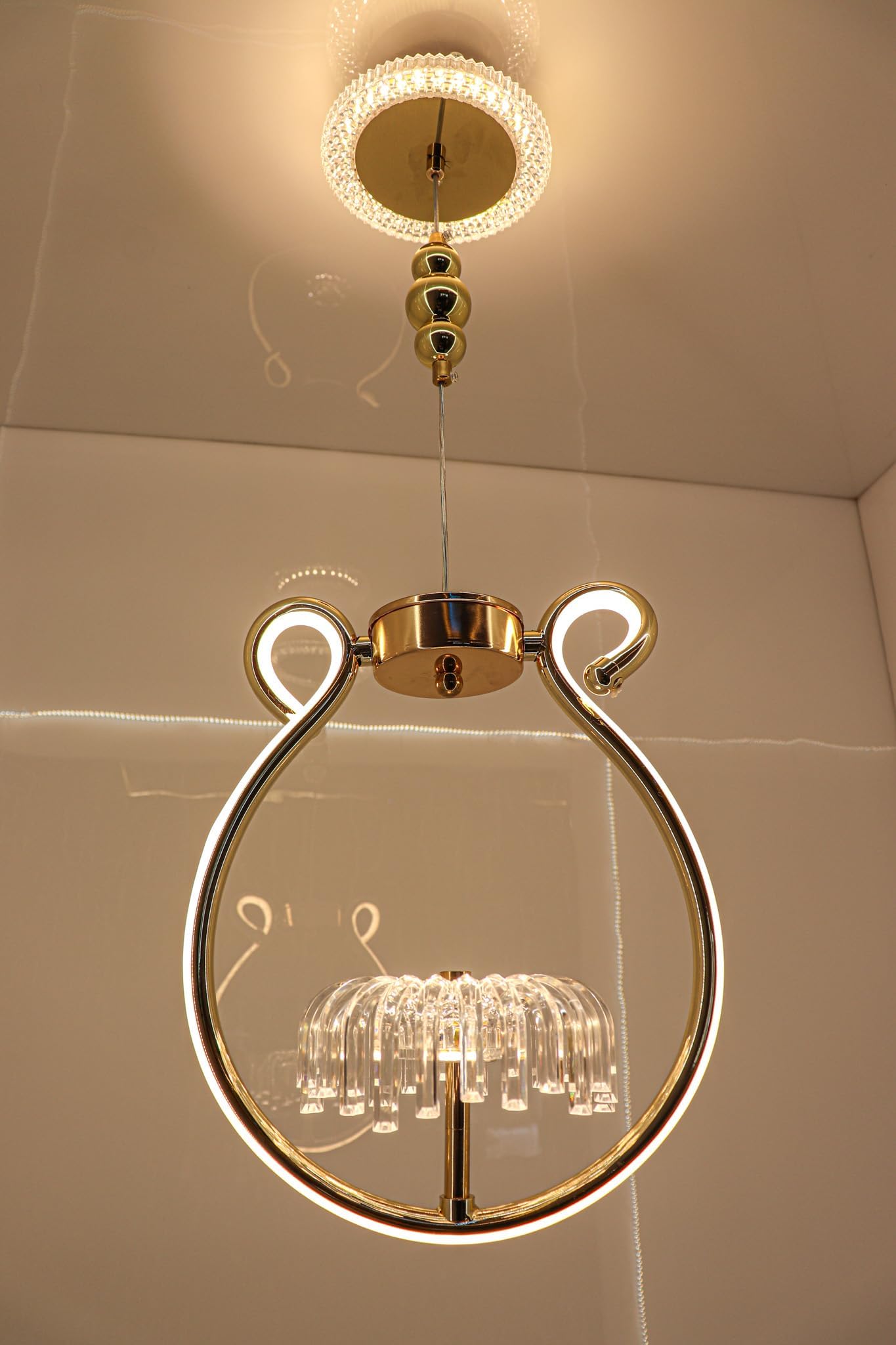 Buy swanart Modern Gold Halo Pendant Light - Stylish LED Hanging Lamp ...