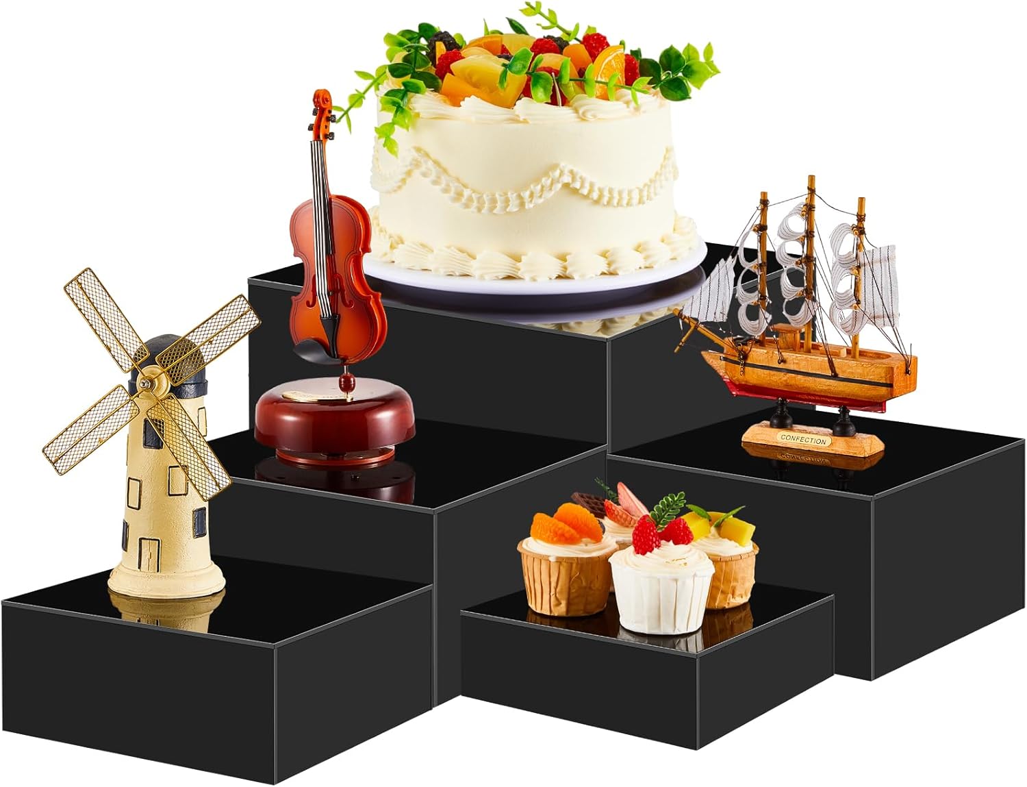 Amazon.com: Sintuff 5 Pcs Buffet Risers and Display Stand 6" 7" 8" 9 ...