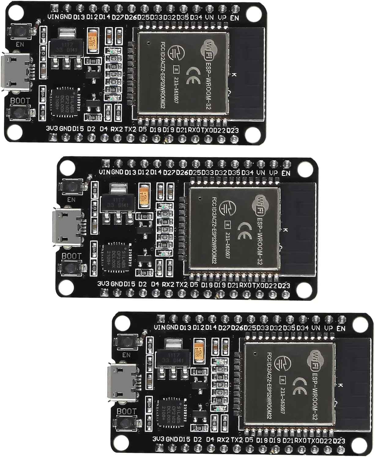AEDIKO 3pcs ESP32-WROOM-32 ESP32 ESP-32S Development Board 30Pins ...