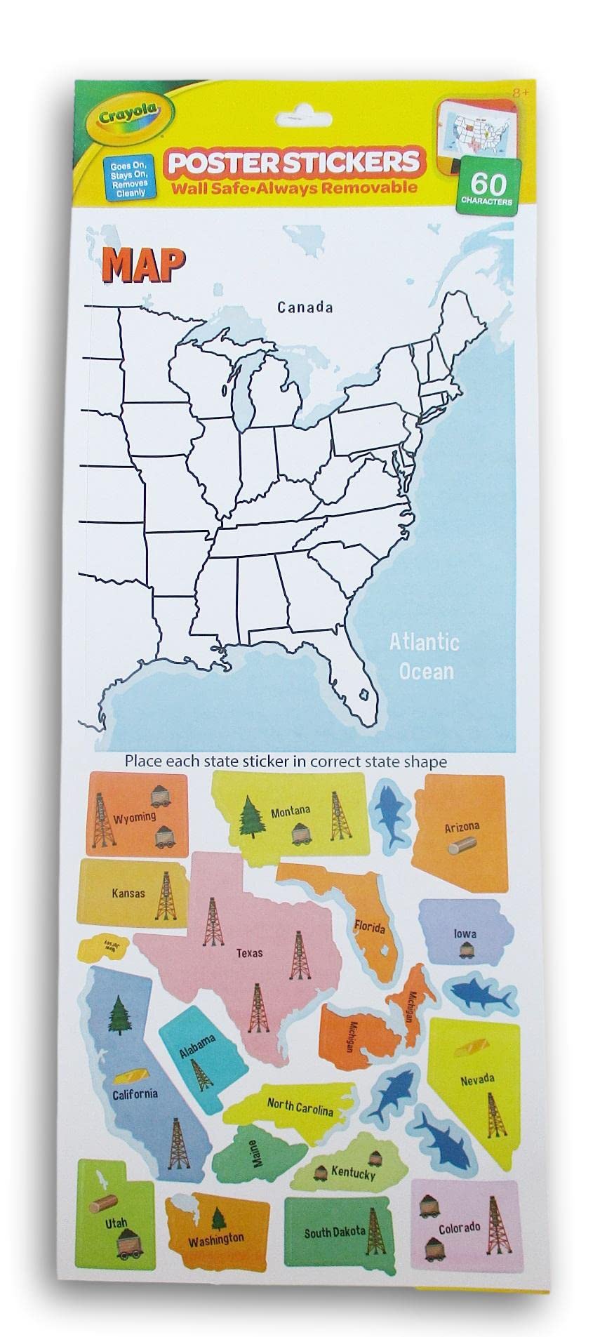 Amazon.com: Stickers - US Map United States of America - Kids ...