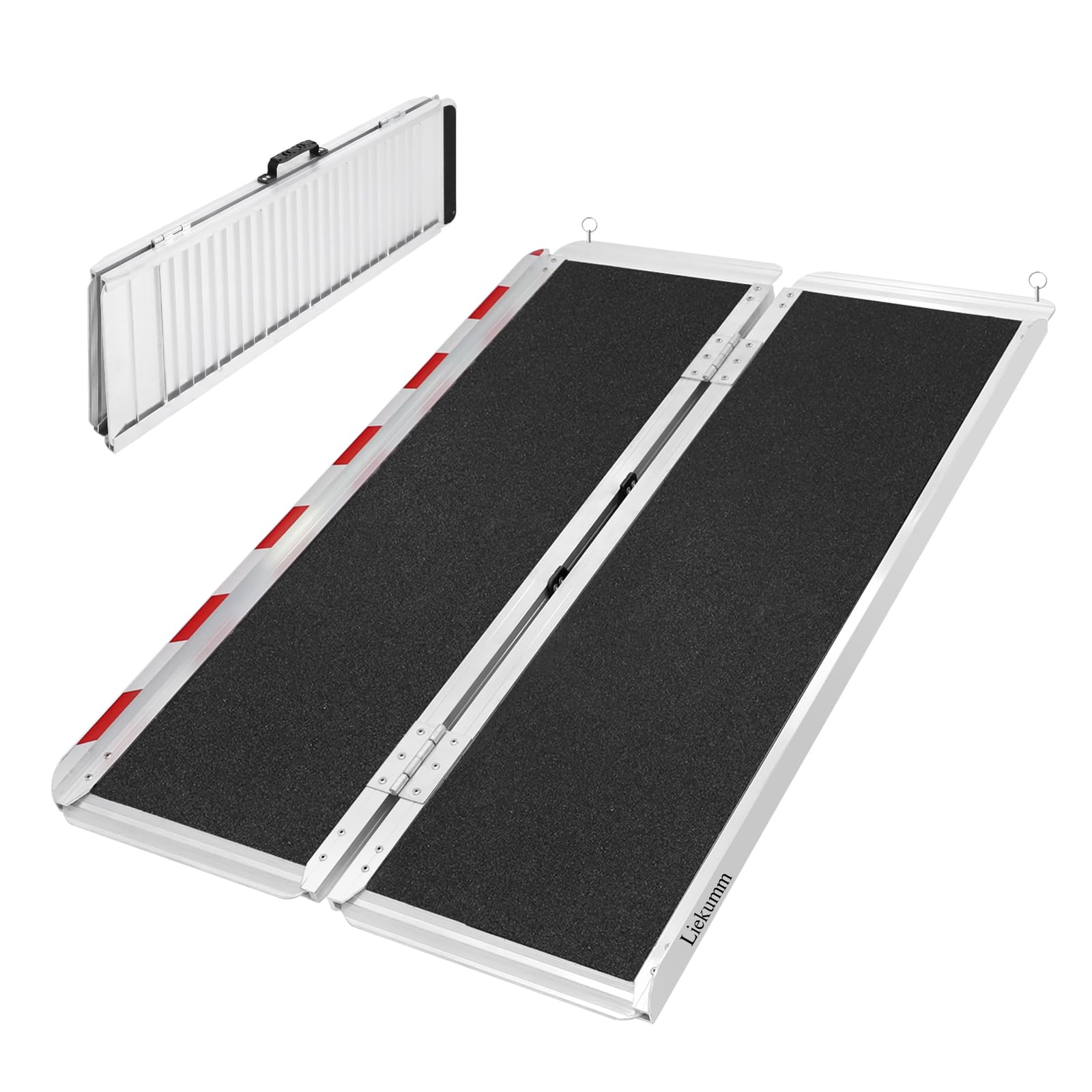 LIEKUMM 4ft Wheelchair Ramp with Non-Slip Surface, Portable Aluminum ...