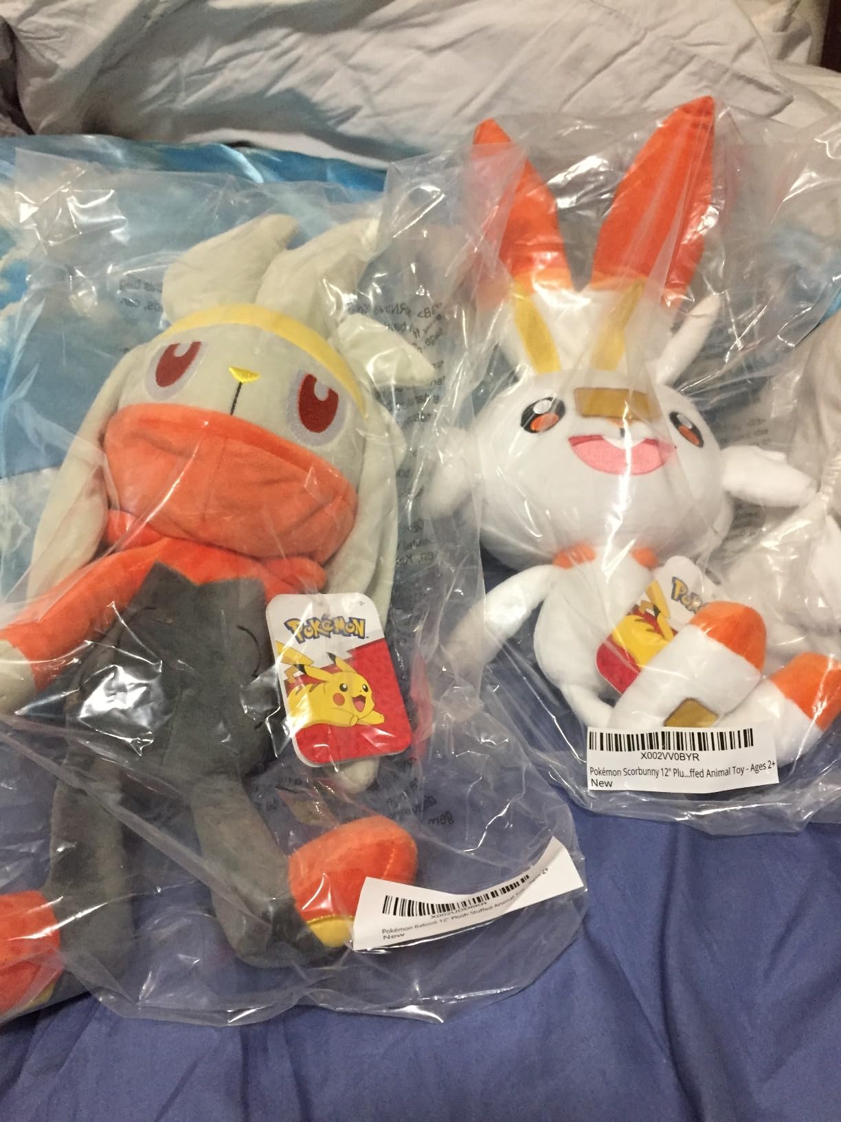 Amazon.com: Pokemon 12" Raboot & Scorbunny Plush Stuffed Animal Toys, 2 ...