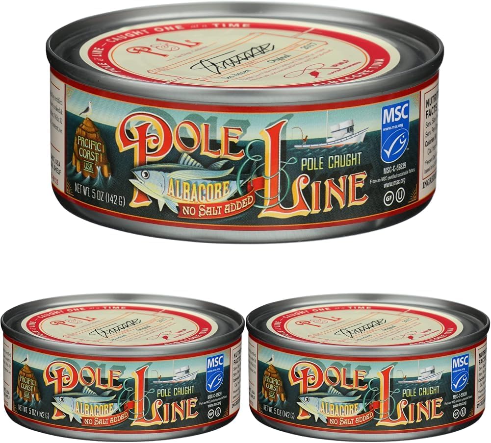 Amazon.com : POLE AND LINE Albacore Tuna in Water No Added Salt, 5 OZ ...