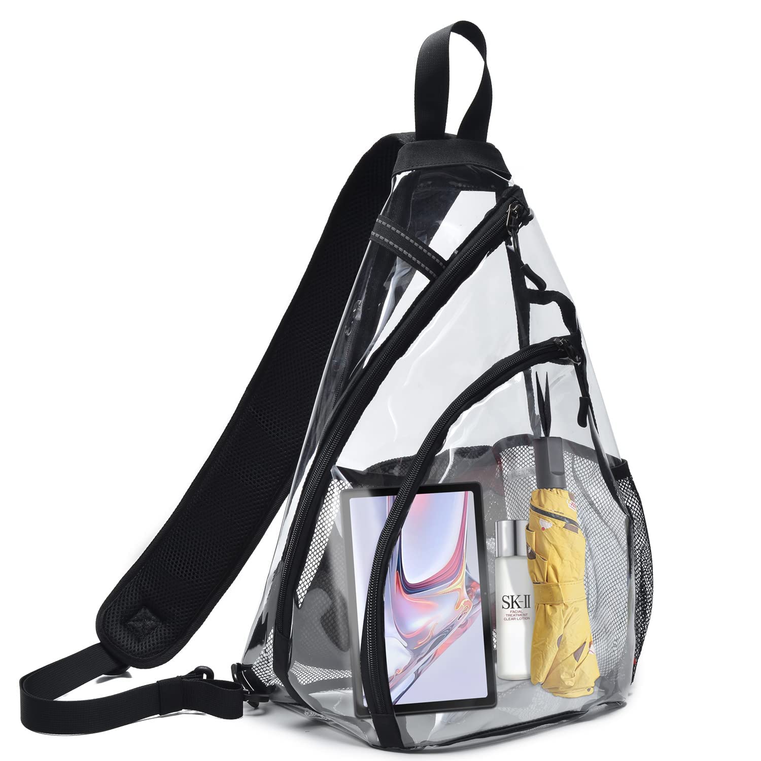 OSOCE Clear Sling Bag,Transparent Crossbody Bag with Reflective Belt ...