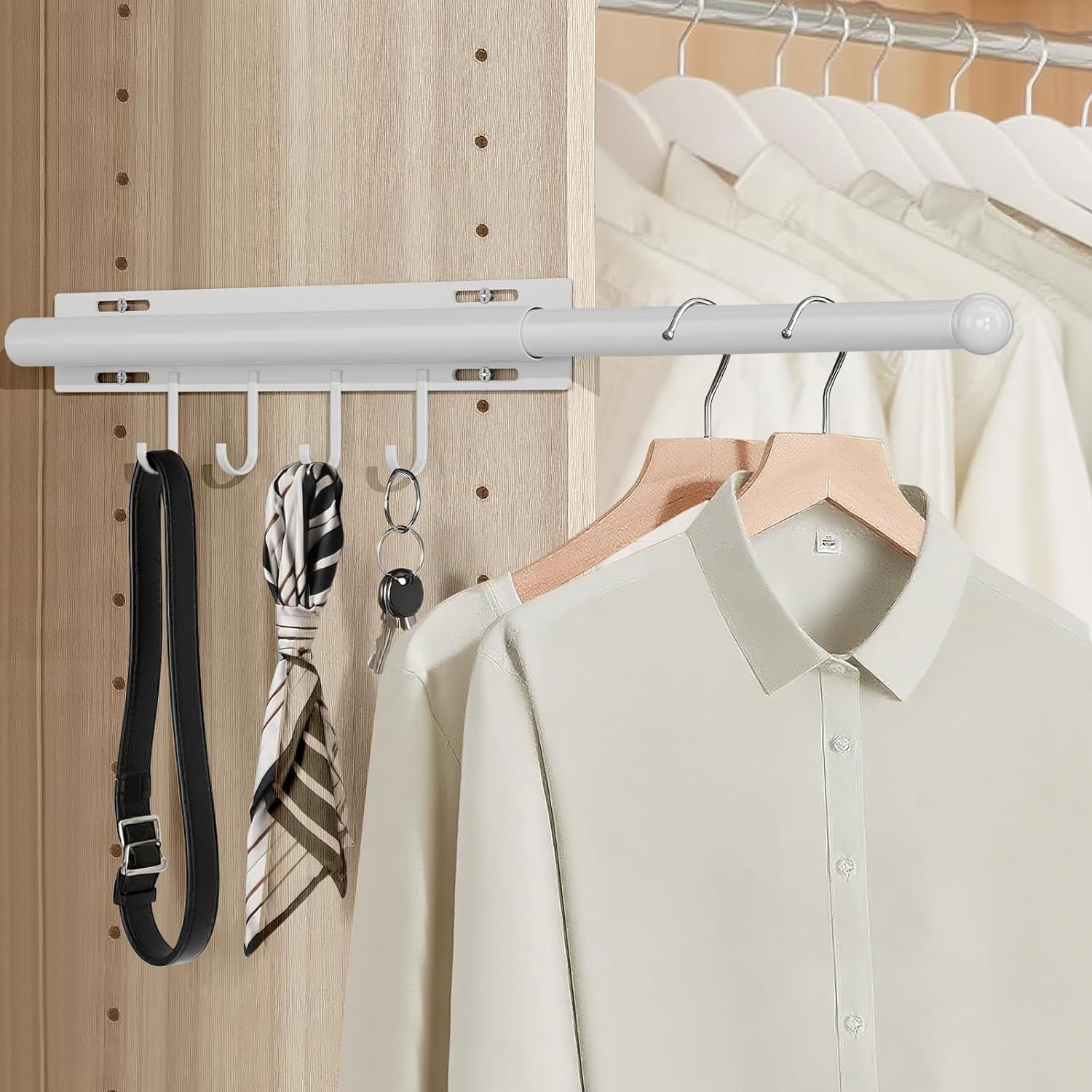 Amazon.com: 12 inch valet rod,extendable and pull-out wardrobe pole for ...