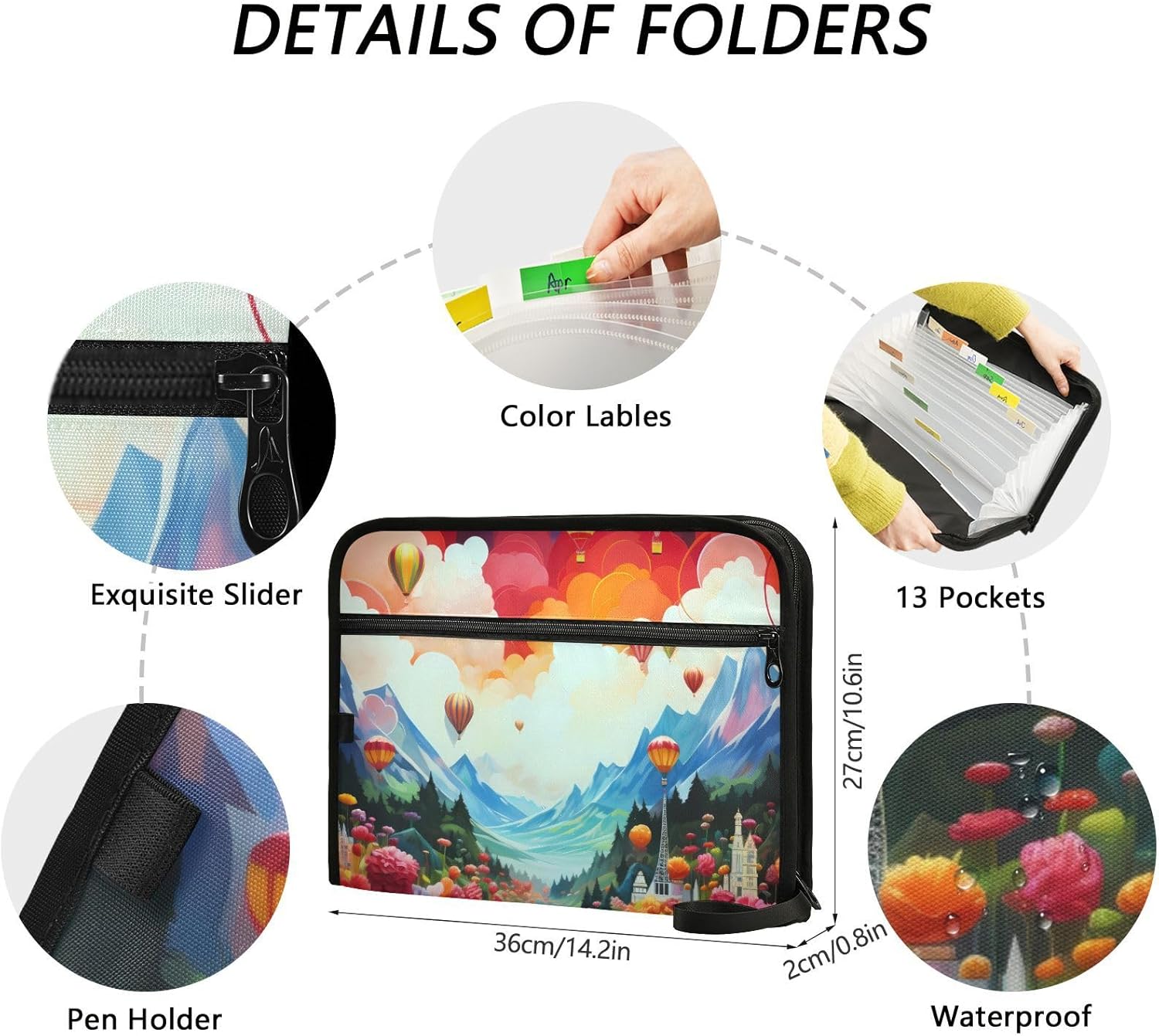 Wonderland Flower Red Expandable Folder 13 Pockets A4 Letter Size ...