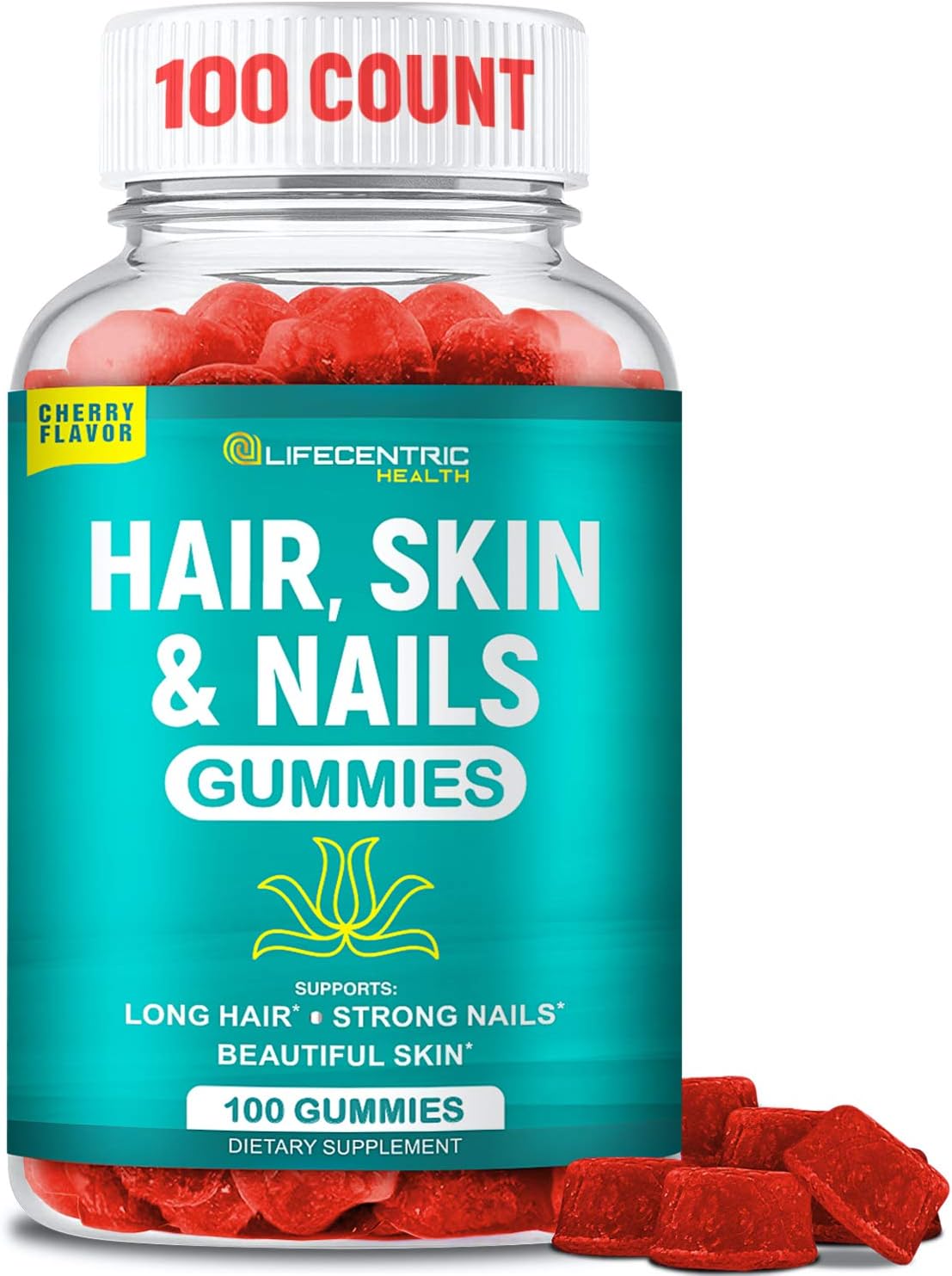 Amazon.com: Health By Habit Hair, Skin and Nails Supplement (60 Gummies ...