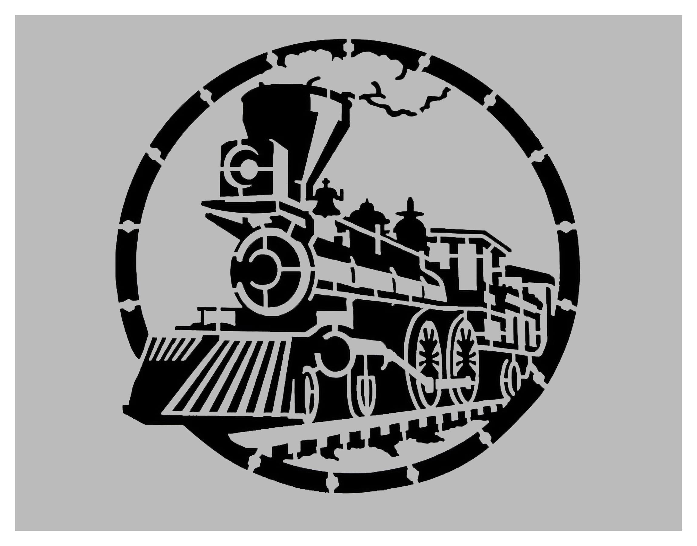 Amazon.com : Railroad Steam Engine Train Reusable Stencil (8.5" x 11 ...