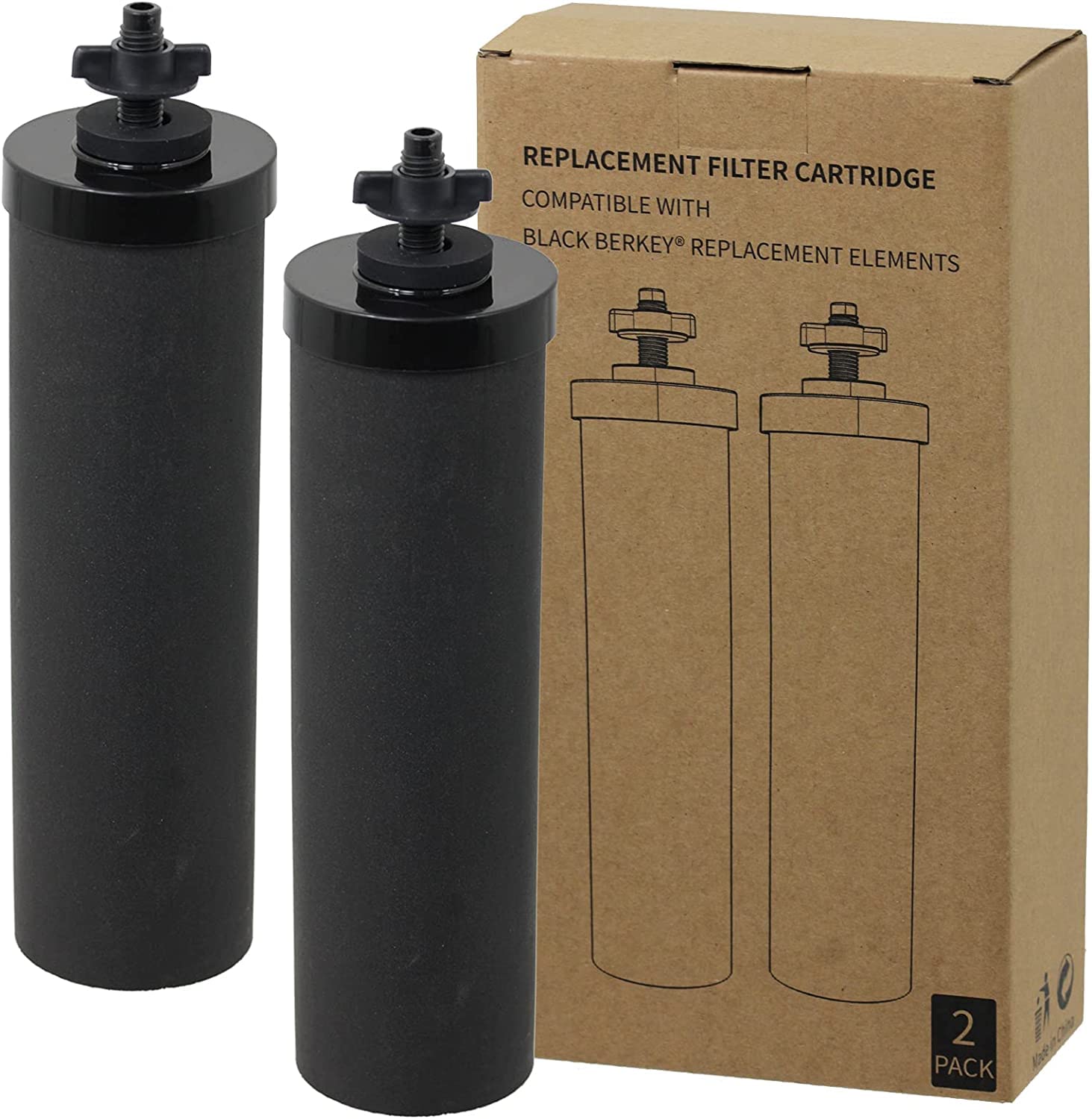 Amazon | BB9-2ブラック浄水エレメントフィルター対応Berkey 浄水器交換用フィルター Travel、Big、Royal ...