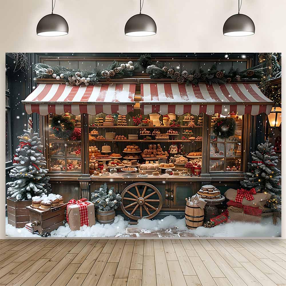Amazon.com : MEHOFOND 7x5ft Christmas Bakery Photography Background ...