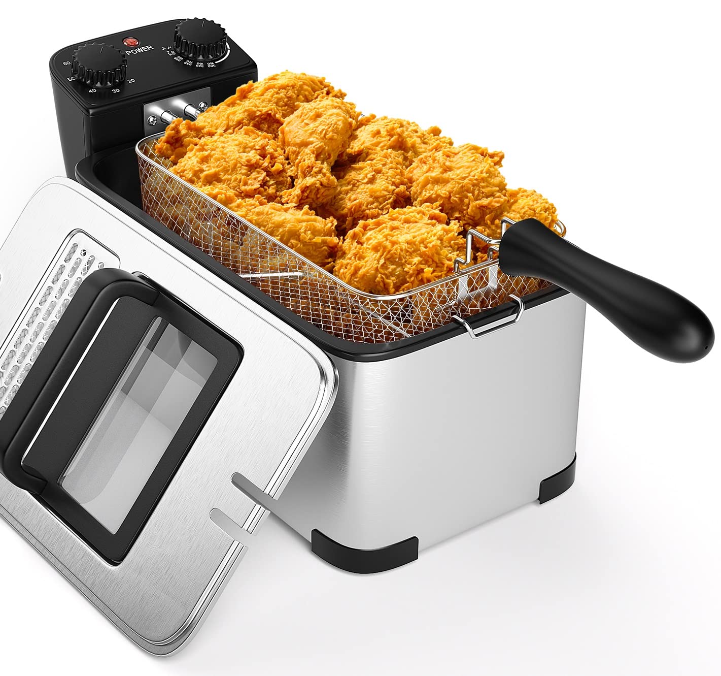 Amazon.com: Simoe Deep Fryer with Basket, Electric Deep Fat Fryers w ...