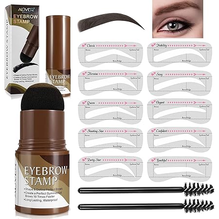 Amazon.com: iMethod Eyebrow Stamp and Eyebrow Stencil Kit - Eyebrow ...
