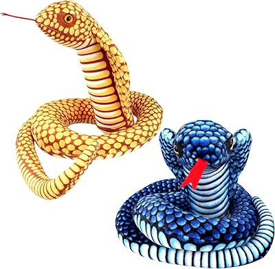 Amazon.com: ELAINREN Jumb Purple Cobra Lifelike Snake Plush Stuffed ...