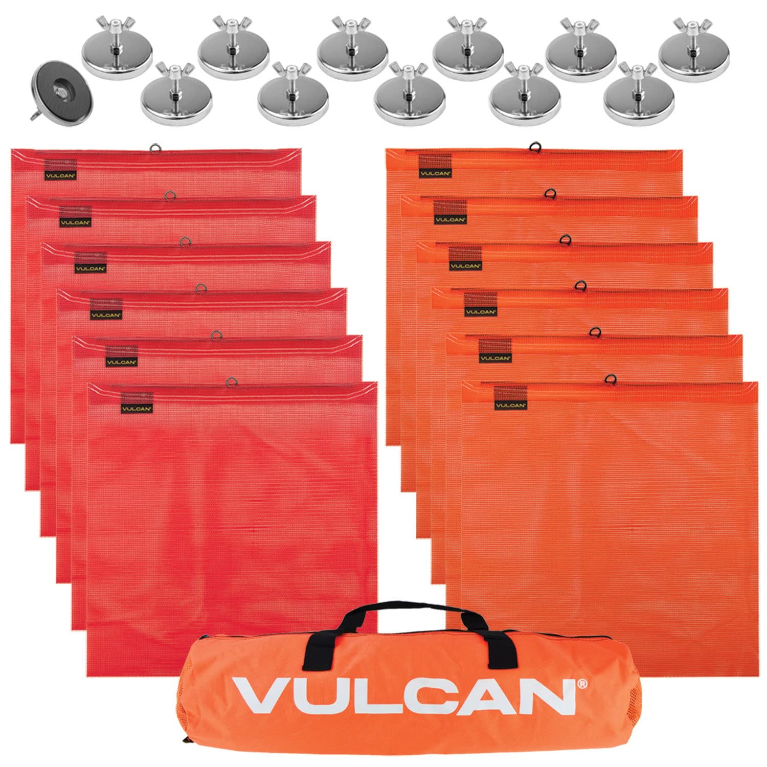 Snapklik.com : VULCAN Complete Heavy Duty Flags And Magnets Kit - Includes 12 Magnets