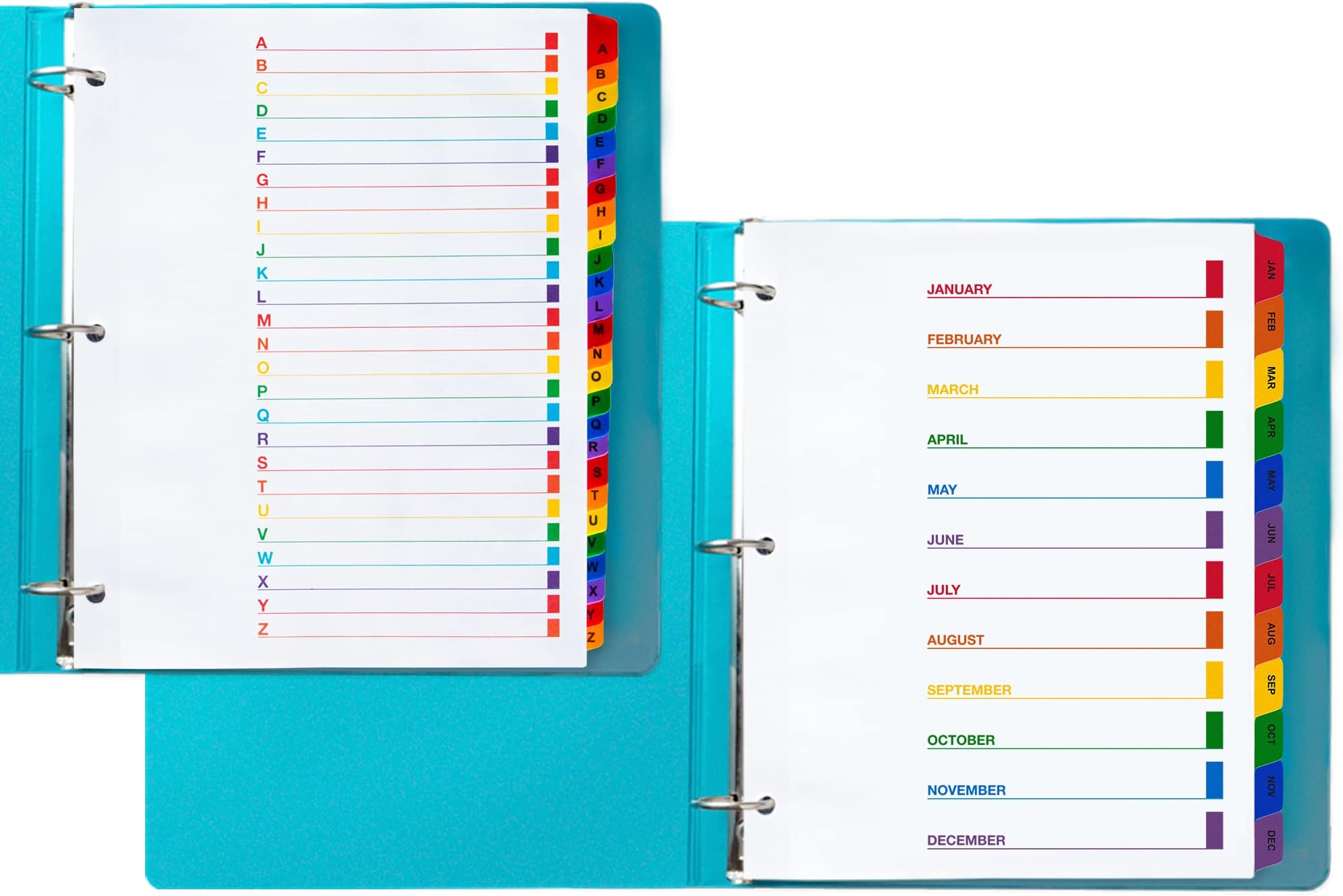 Amazon.com : Monthly Dividers for 3 Ring Binder (Set of 3 x 12 Monthly ...